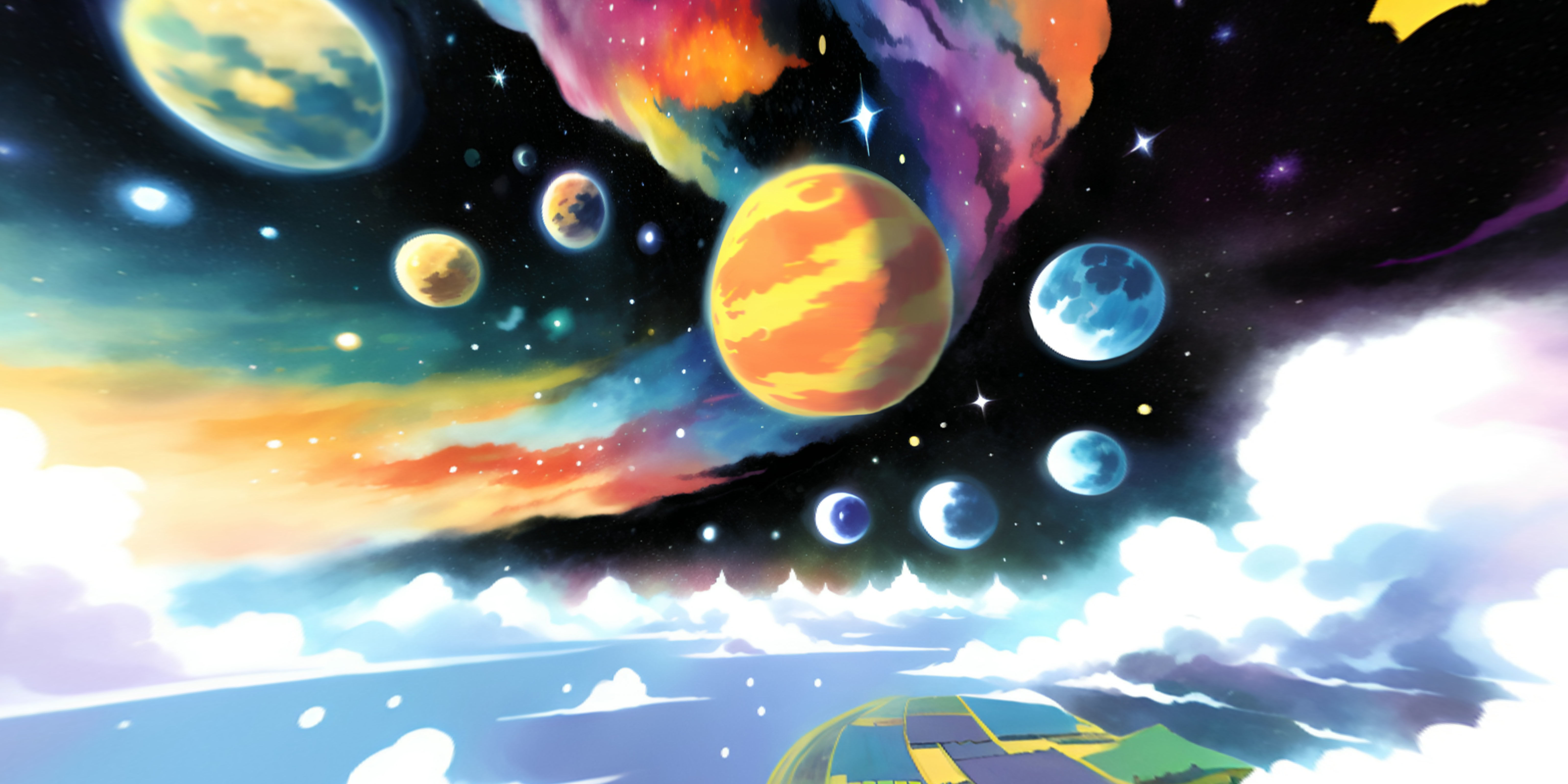 3D model Panoramic Sky SET - Manga Cosmic Night Land - 3D mesh and ...
