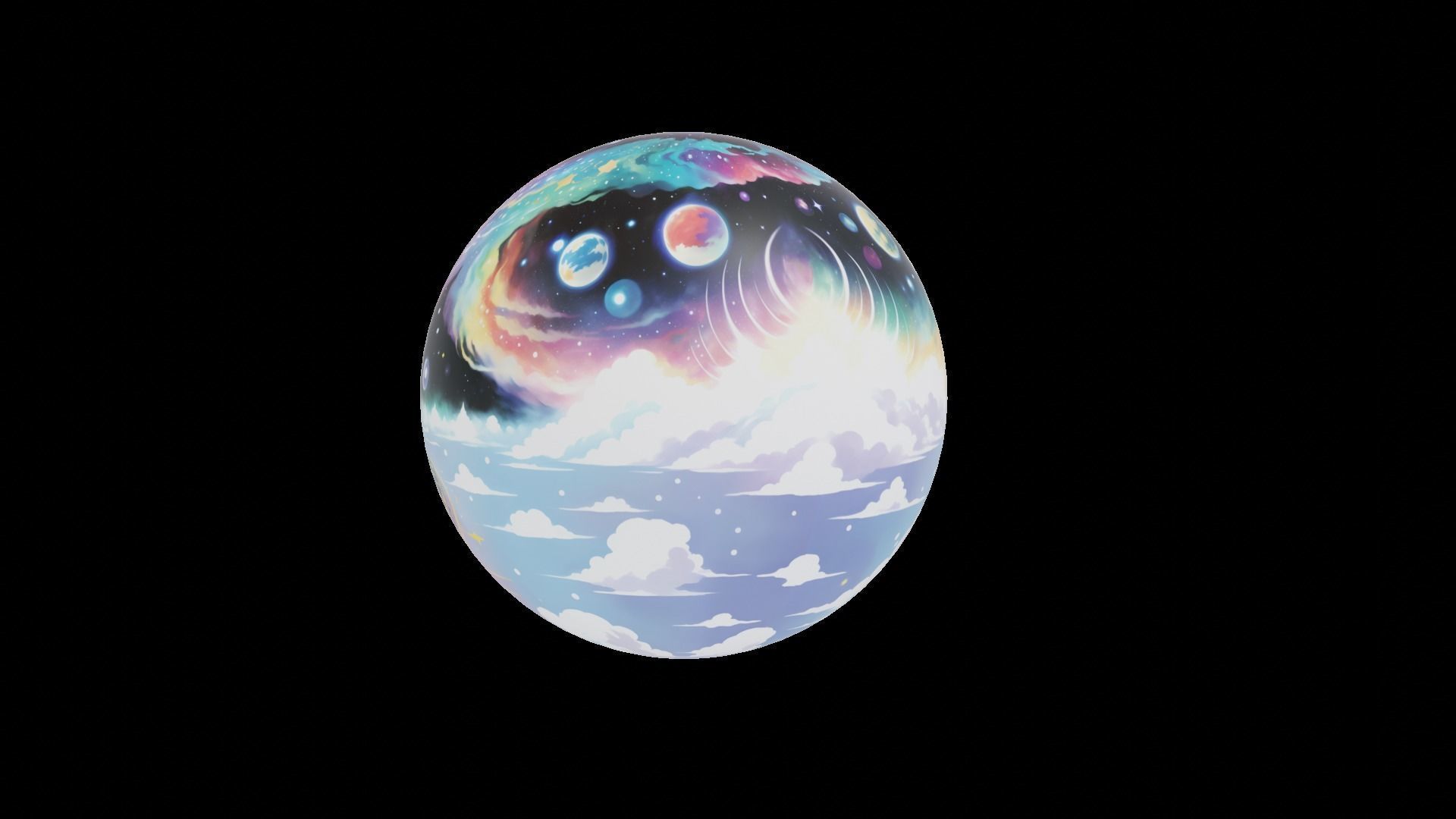 3D model Panoramic Sky SET - Manga Cosmic Night Land - 3D mesh and ...