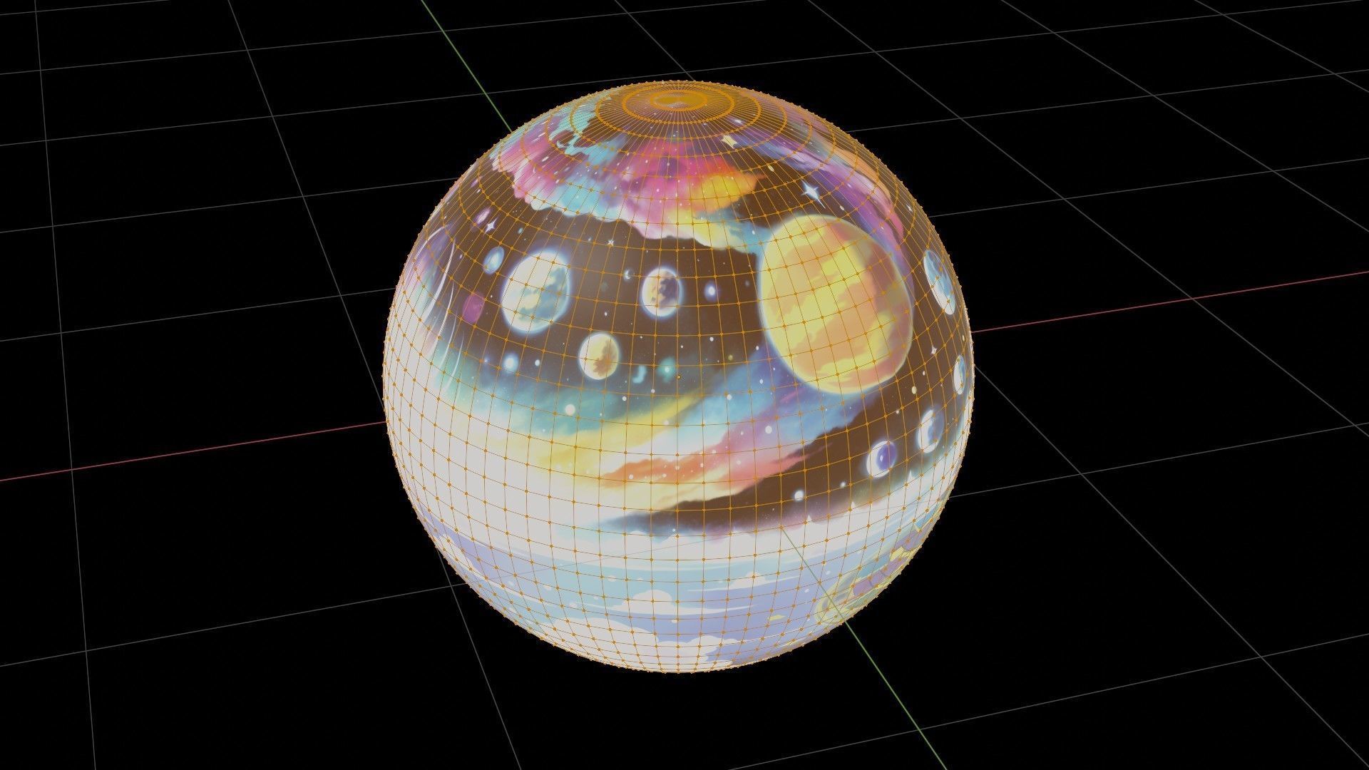 3D model Panoramic Sky SET - Manga Cosmic Night Land - 3D mesh and ...