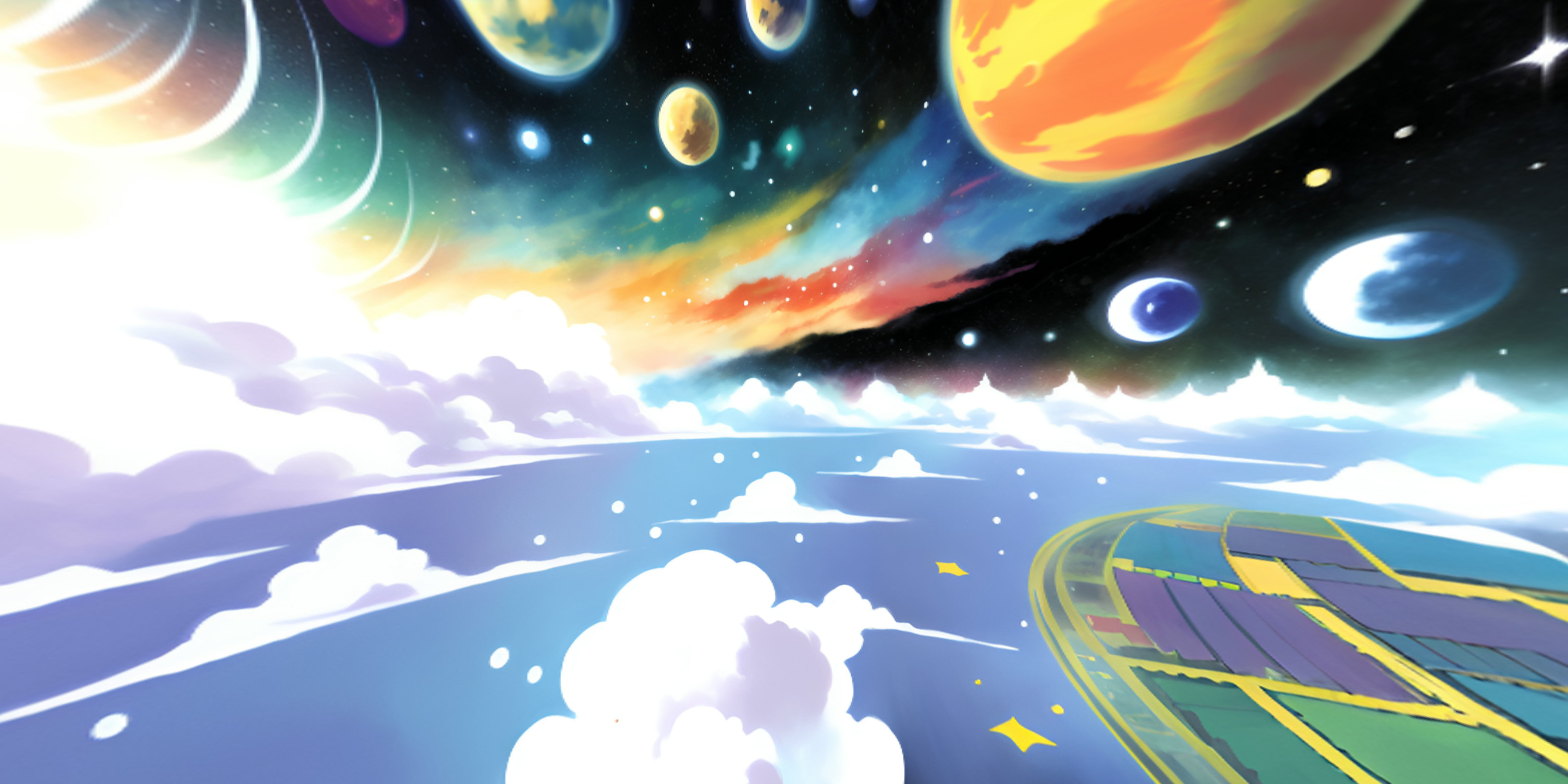 3D model Panoramic Sky SET - Manga Cosmic Night Land - 3D mesh and ...