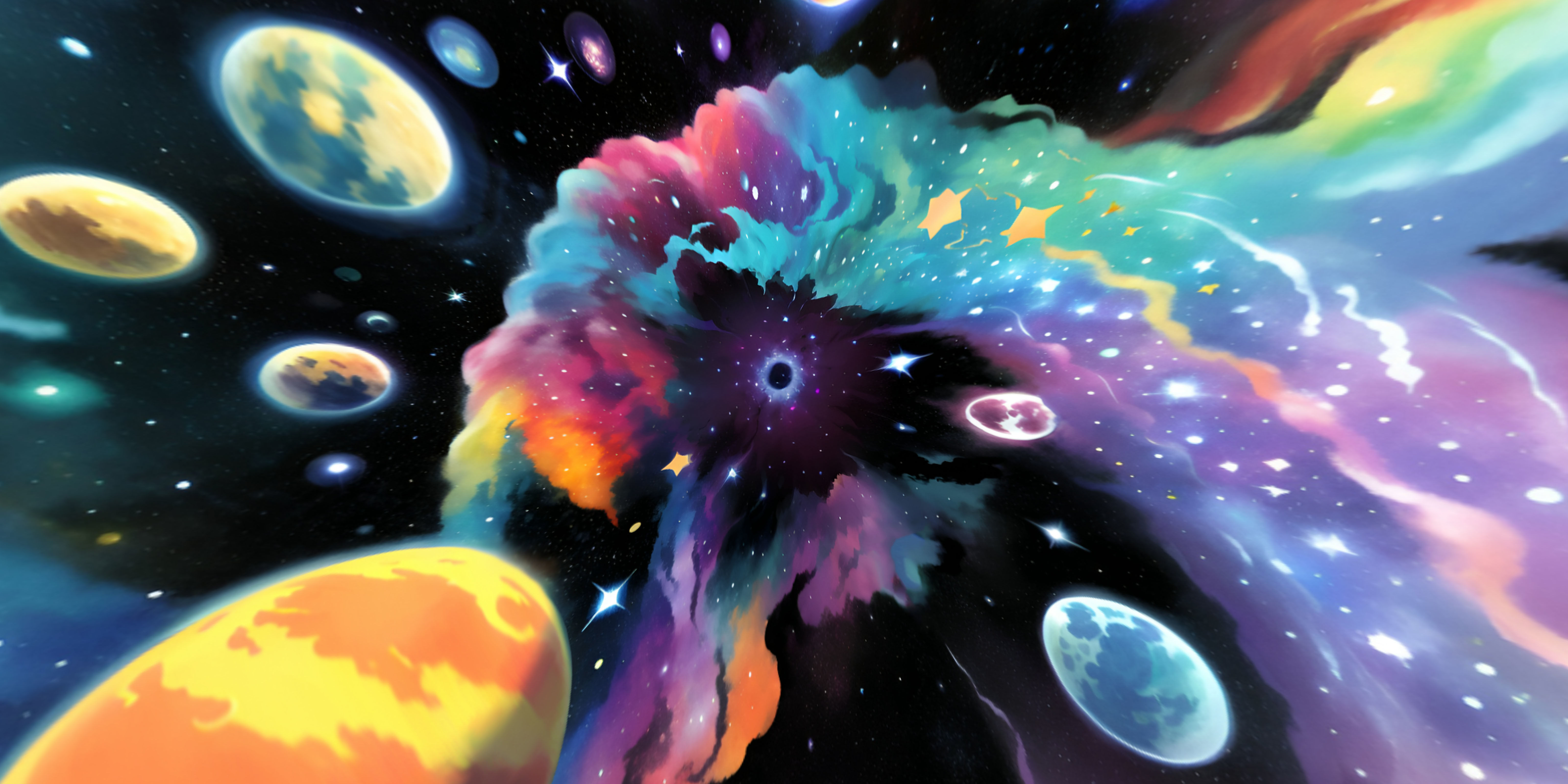 3D model Panoramic Sky SET - Manga Cosmic Night Land - 3D mesh and ...