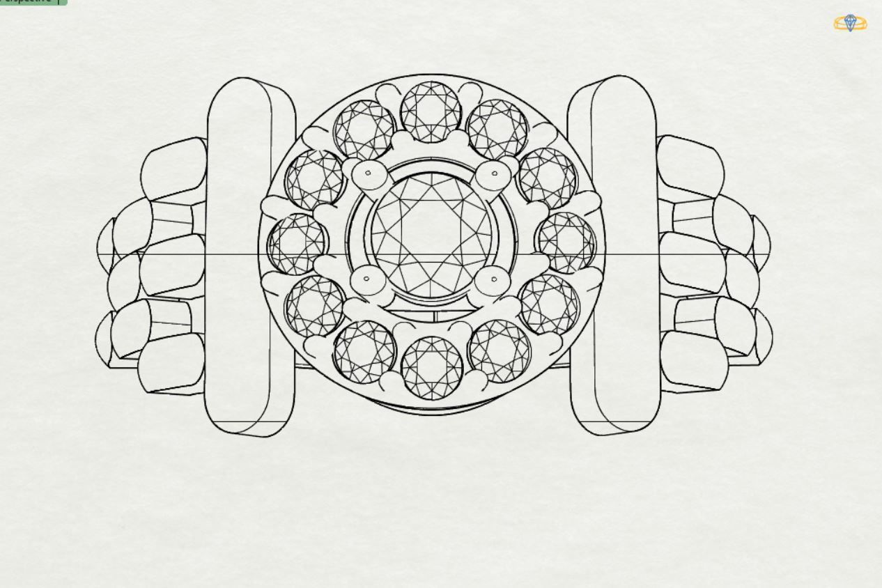 Diamond Ring in Rado-Style 3D model 3D model 3D printable | CGTrader