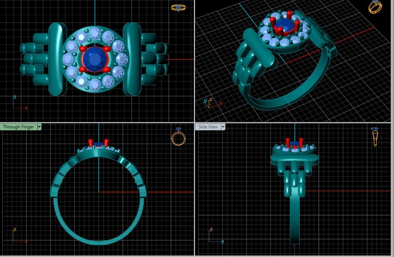 Diamond Ring in Rado-Style 3D model 3D model 3D printable | CGTrader