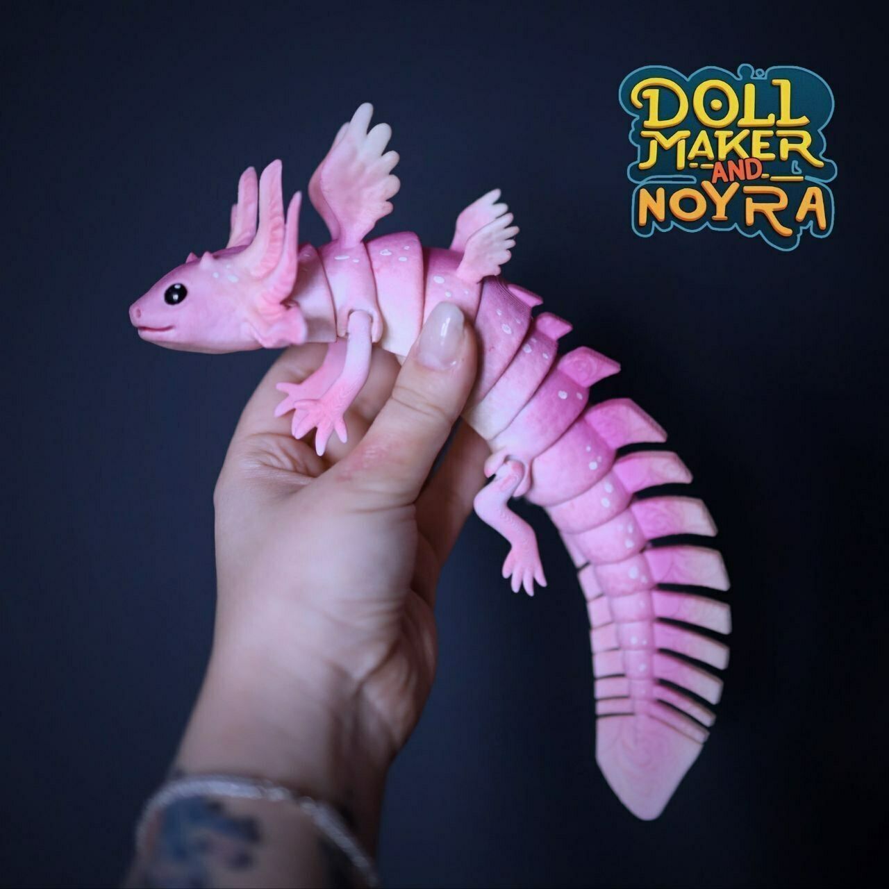 PRINT ON PLACE ARTICULATED ANGEL AXOLOTL 3D model 3D printable | CGTrader