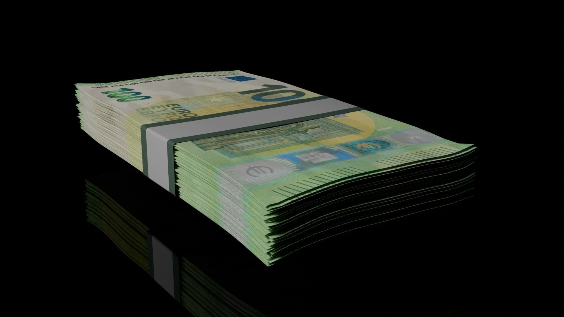 Money Stack 100 Euro-Bills 3D model | CGTrader