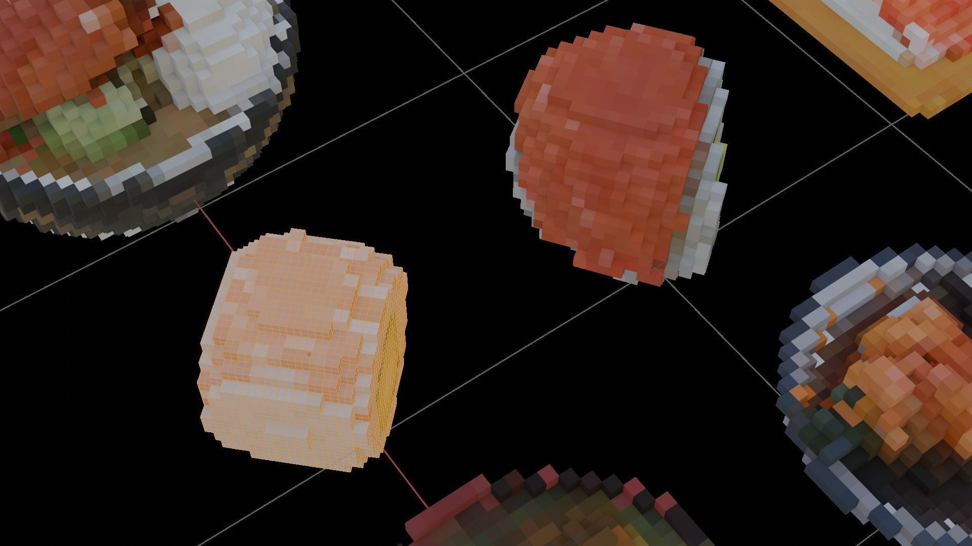 3D model Tiny Asian Food 3D Model Collection Retro Pixel Style VR / AR ...