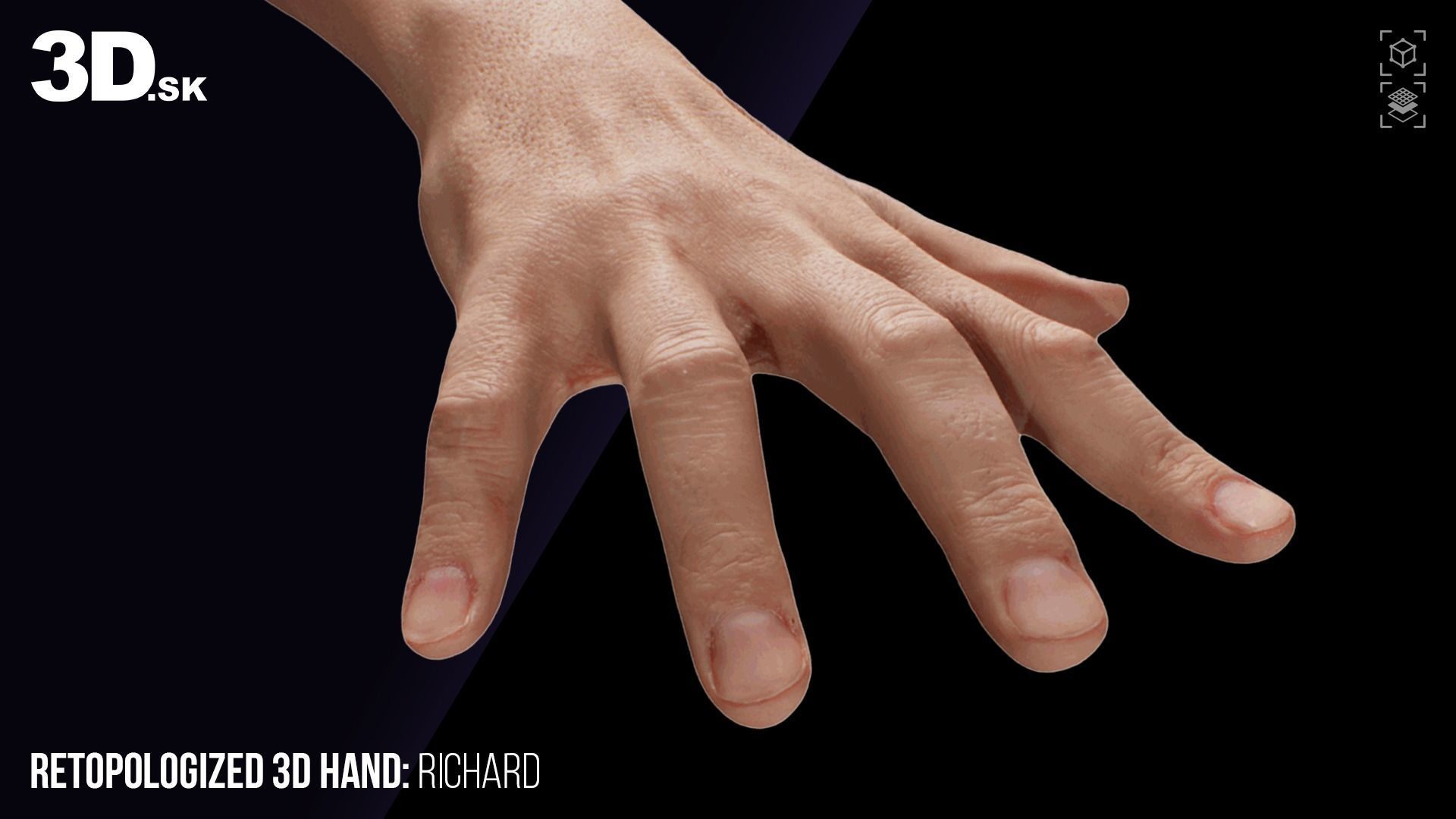 Retopologized 3D Hand Richard 3D model | CGTrader