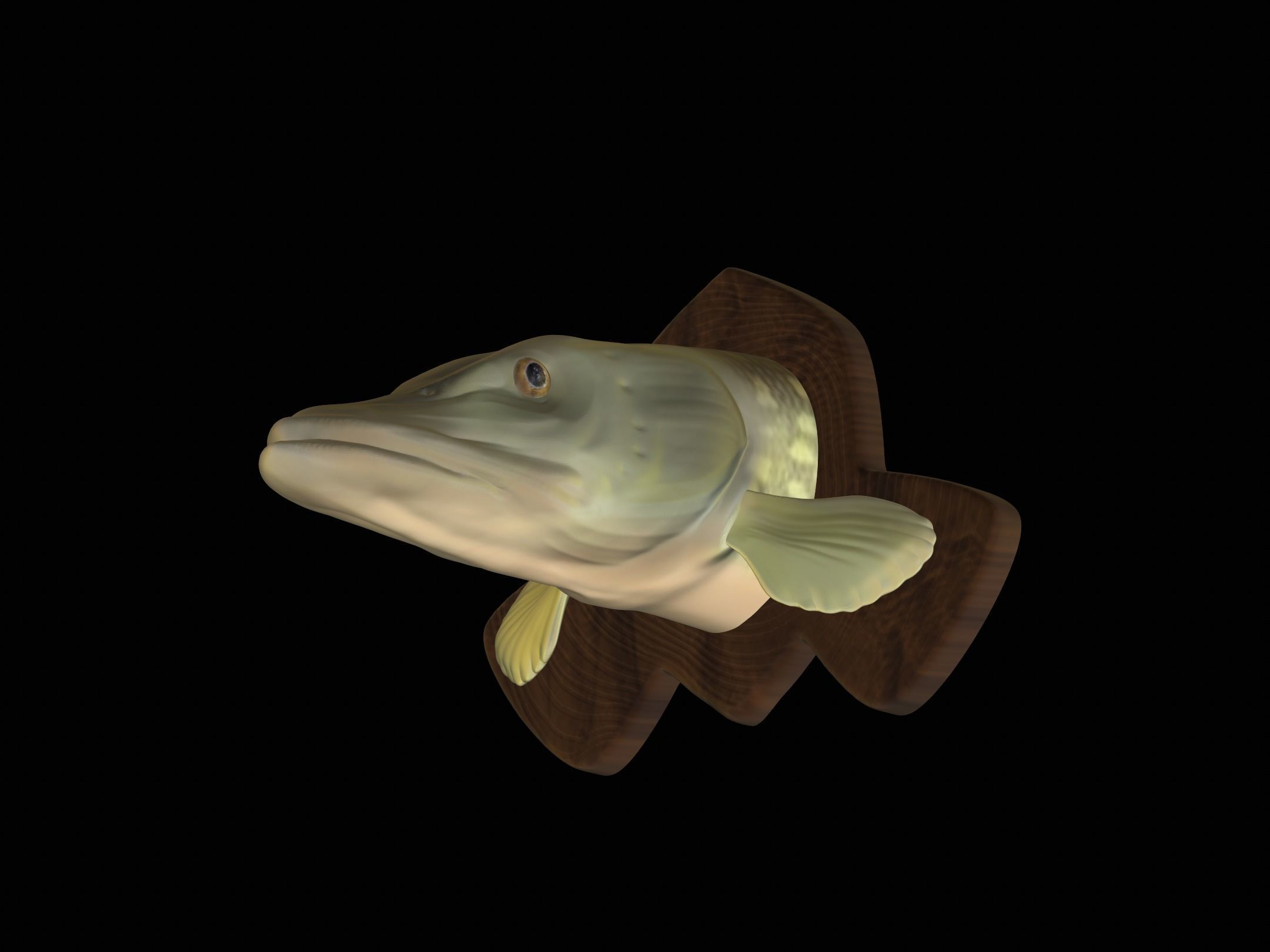 PIKE DETAILED TEXTURE TROPHY TAXIDERMY FOR 3D PRINTING 3D model 3D ...