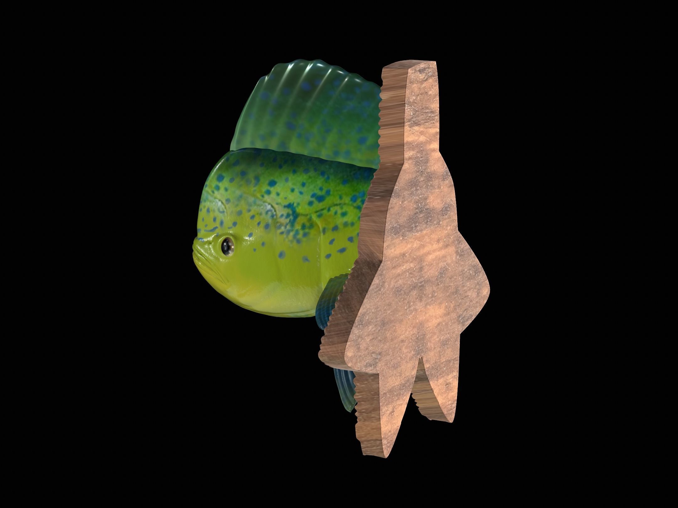 MAHI MAHI DETAILED TEXTURE TROPHY TAXIDERMY FOR 3D PRINTING 3D model 3D ...