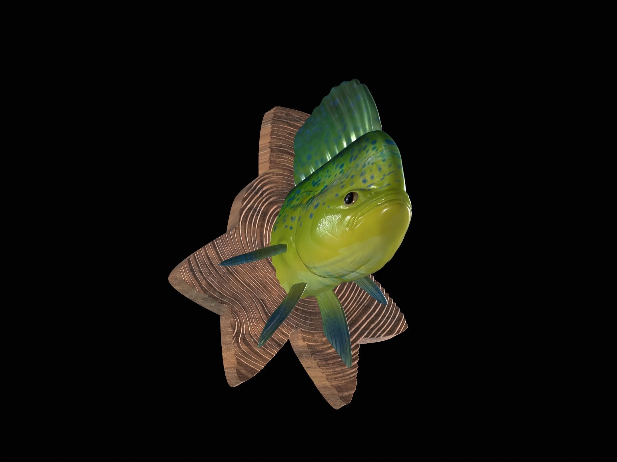 MAHI MAHI DETAILED TEXTURE TROPHY TAXIDERMY FOR 3D PRINTING 3D model 3D ...