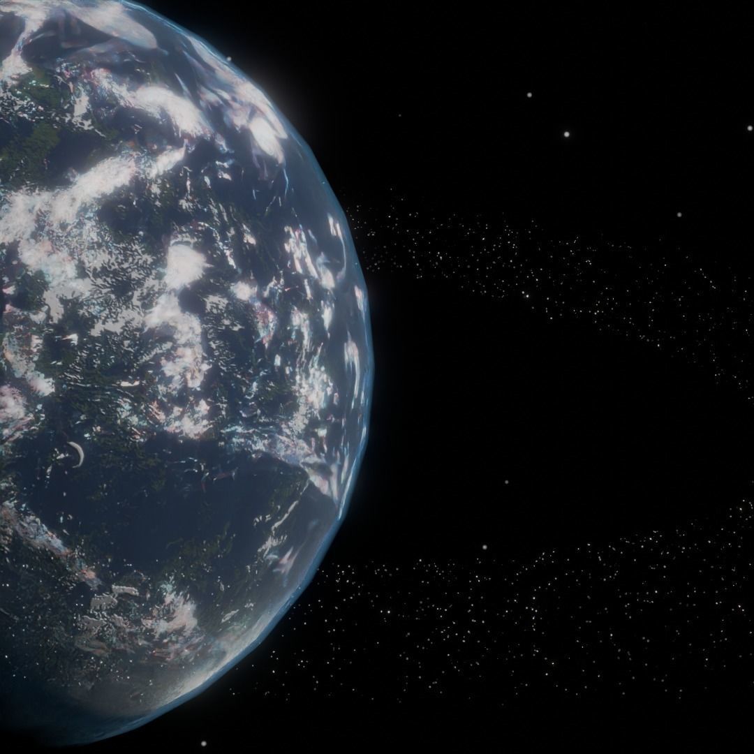 3D model Photorealistic 3D Planet Model Featuring Rings and Night ...