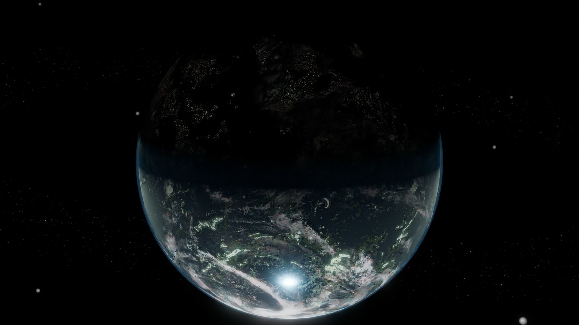 3D model Photorealistic 3D Planet Model Featuring Rings and Night ...