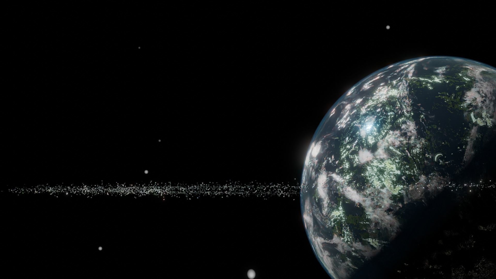 3D model Photorealistic 3D Planet Model Featuring Rings and Night ...