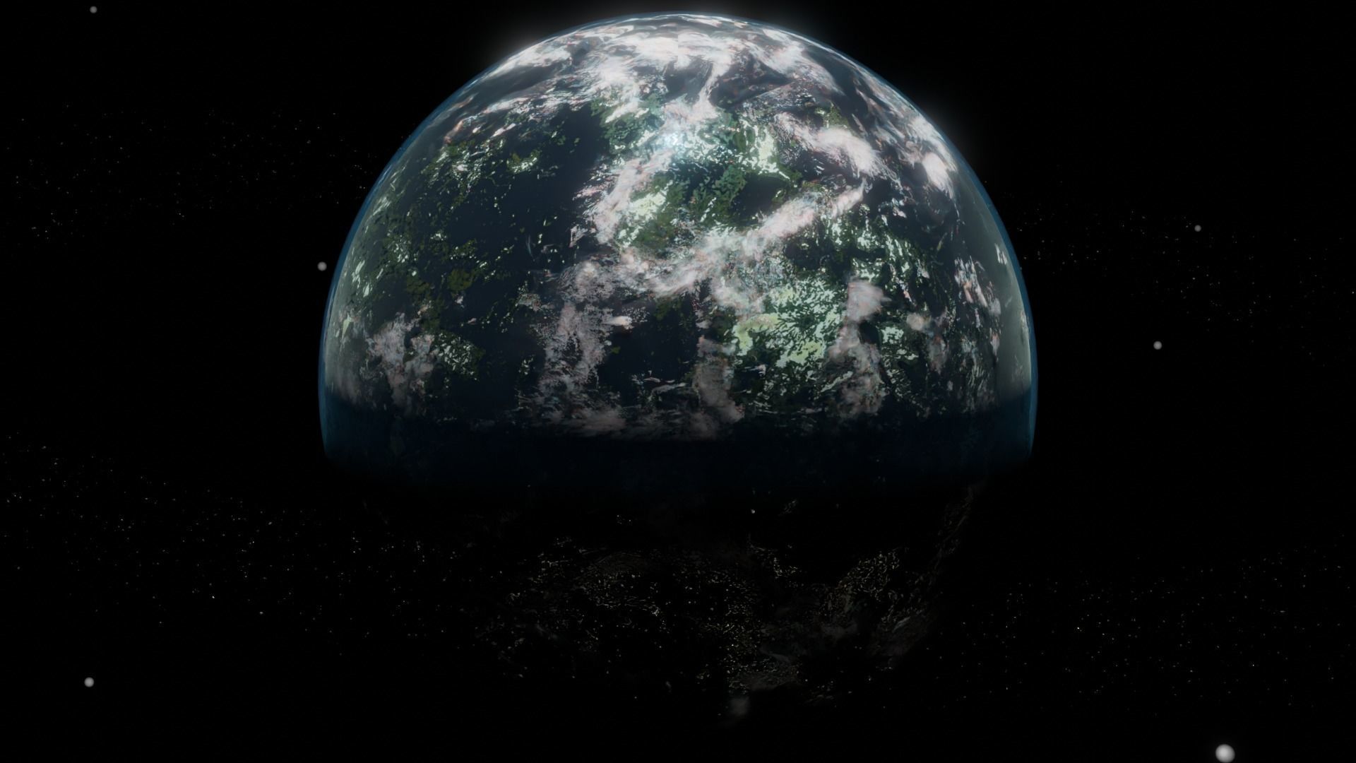 3D model Photorealistic 3D Planet Model Featuring Rings and Night ...
