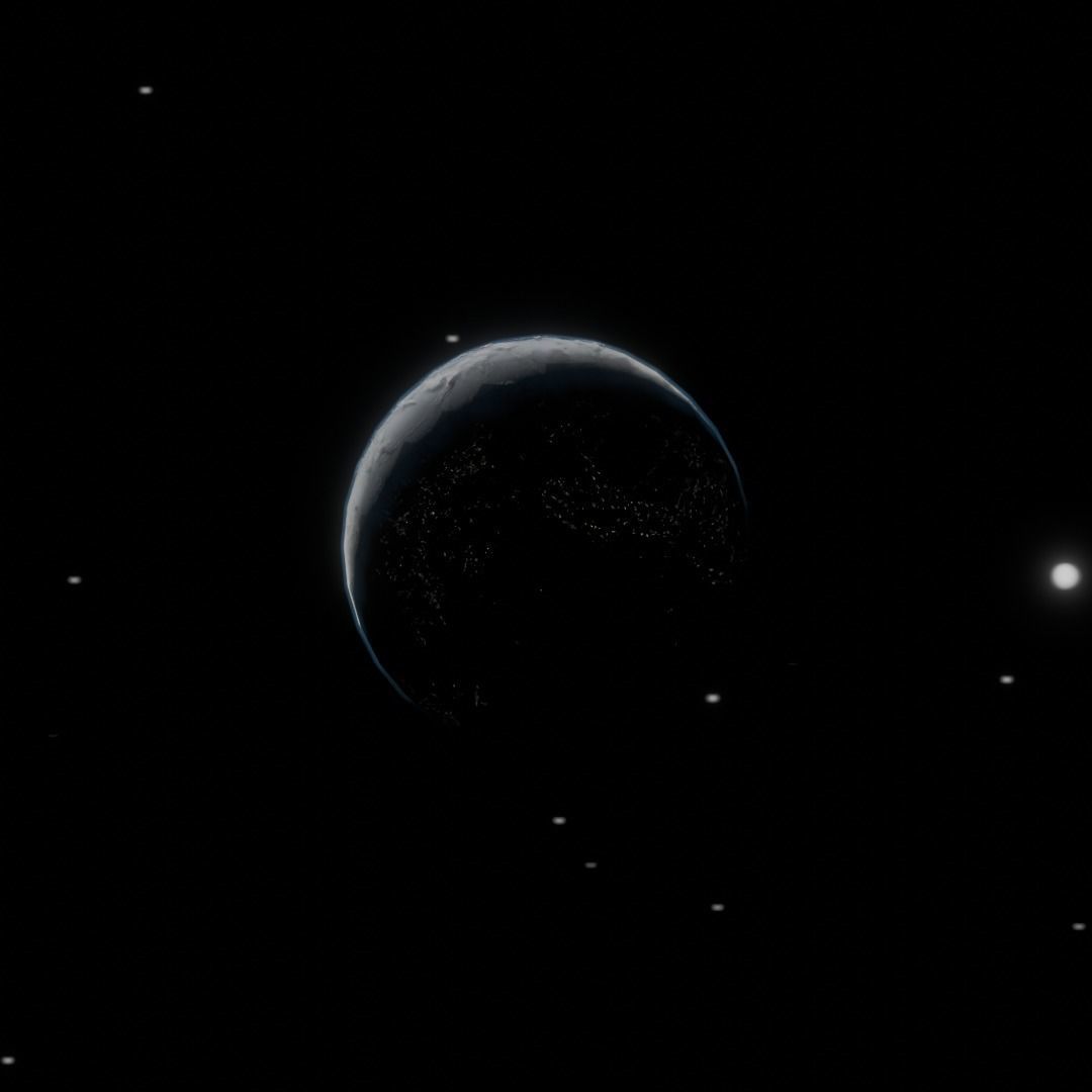 3D model Photorealistic 3D Planet Model Featuring Rings and Night ...