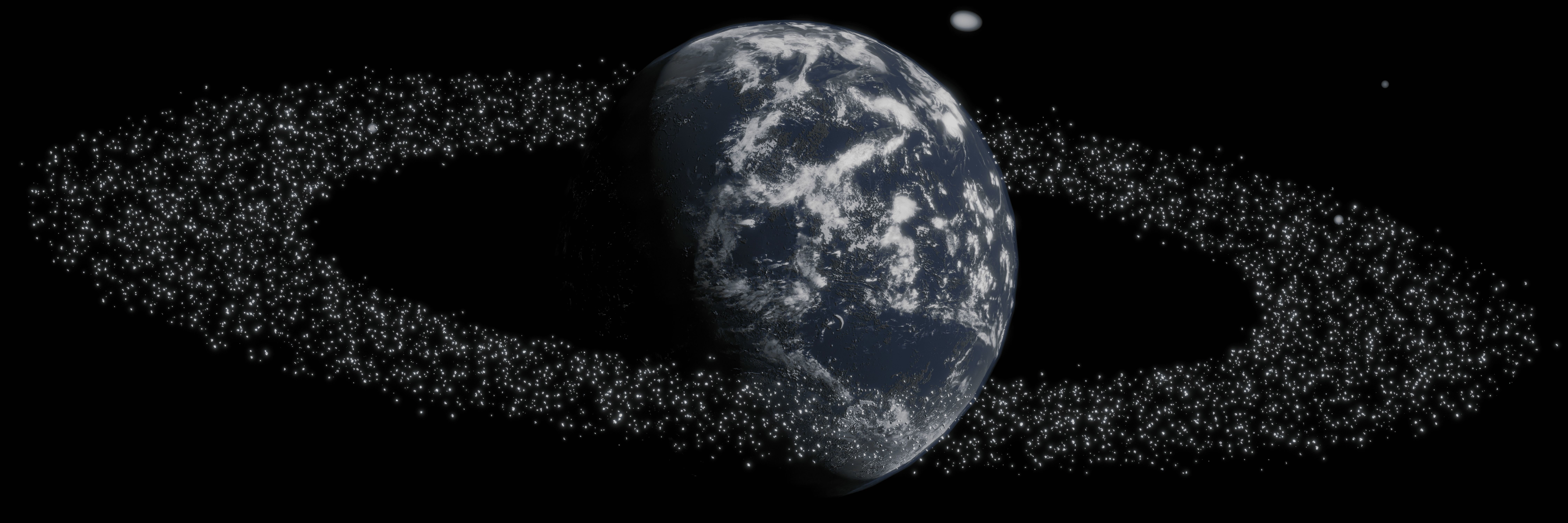 3D model Photorealistic 3D Planet Model Featuring Rings and Night ...