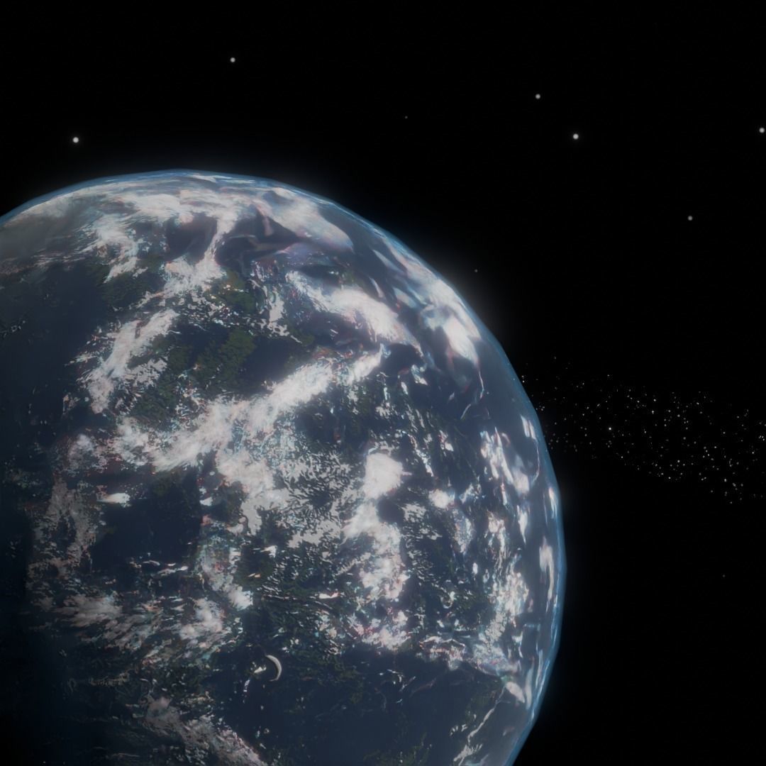 3D model Photorealistic 3D Planet Model Featuring Rings and Night ...