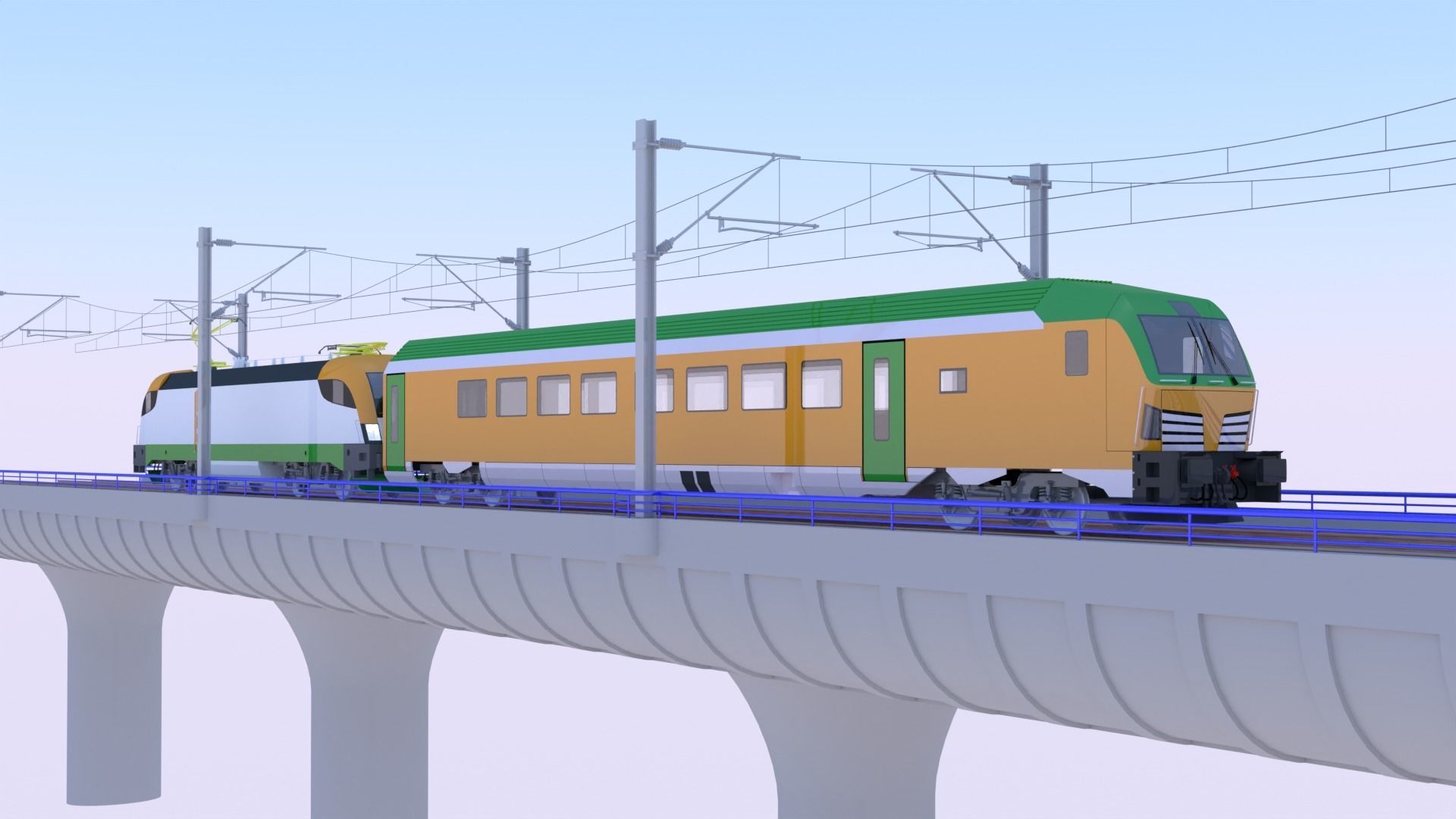 Bridge with Siemens train 3D model | CGTrader