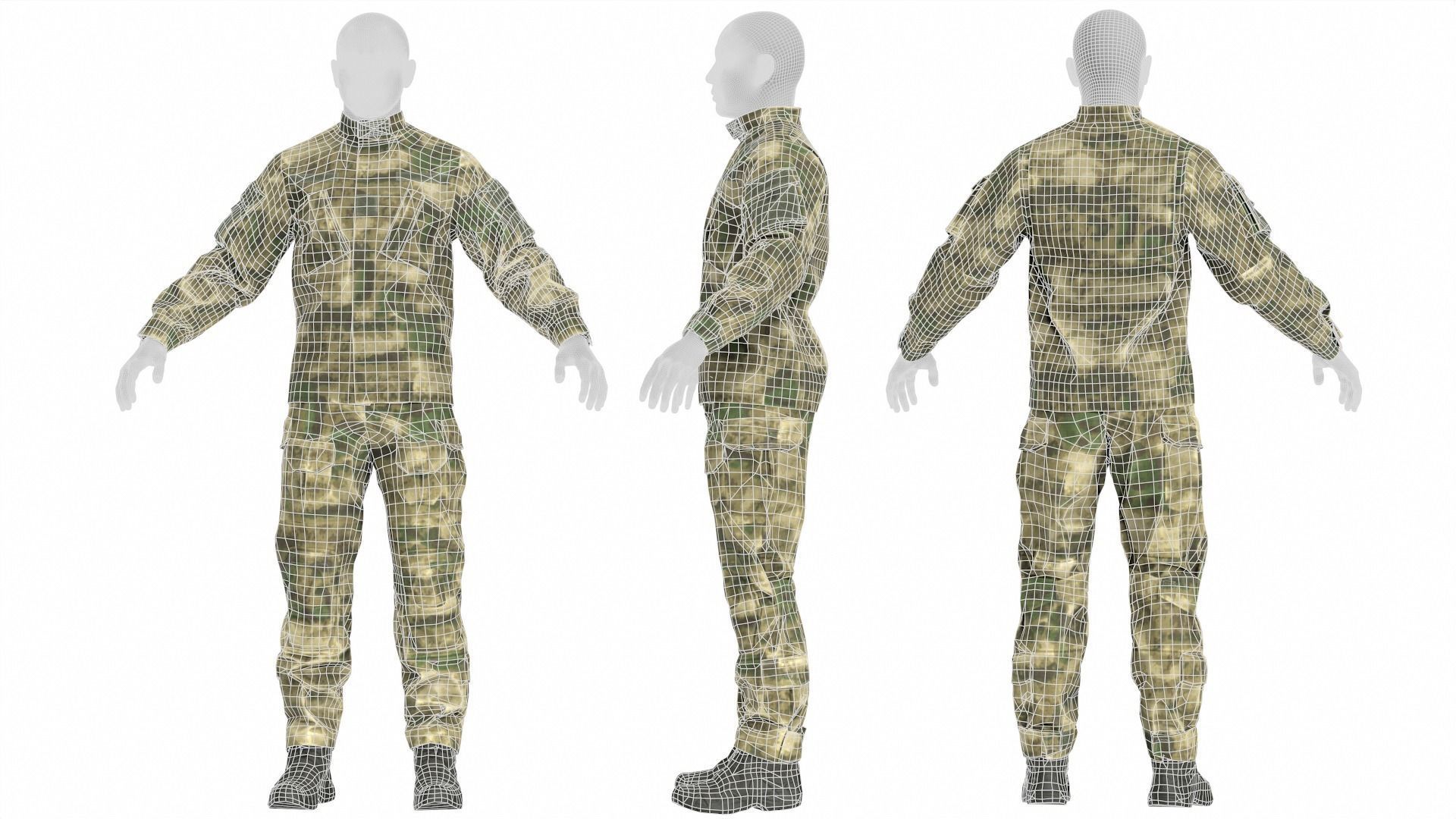 3D model Tactical Combat Uniform in 8 Camo VR / AR / low-poly | CGTrader