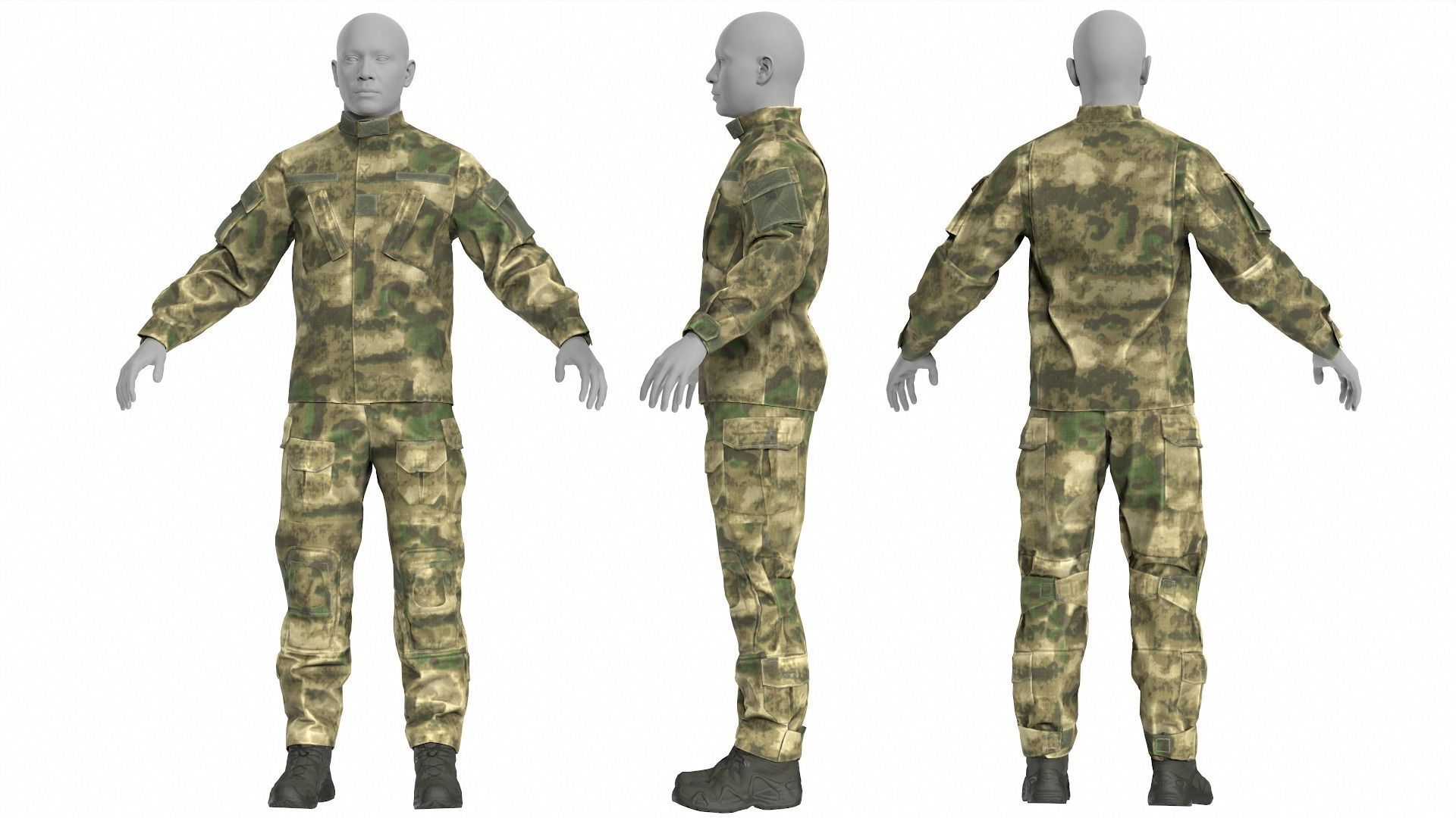 3D model Tactical Combat Uniform in 8 Camo VR / AR / low-poly | CGTrader