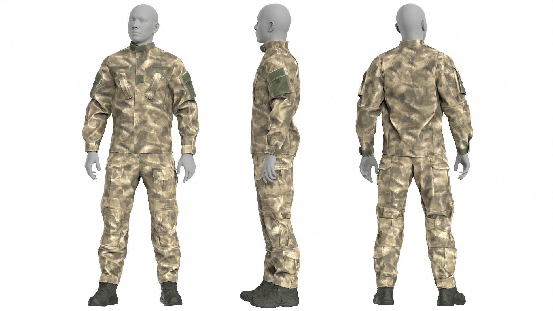 3D model Tactical Combat Uniform in 8 Camo VR / AR / low-poly | CGTrader
