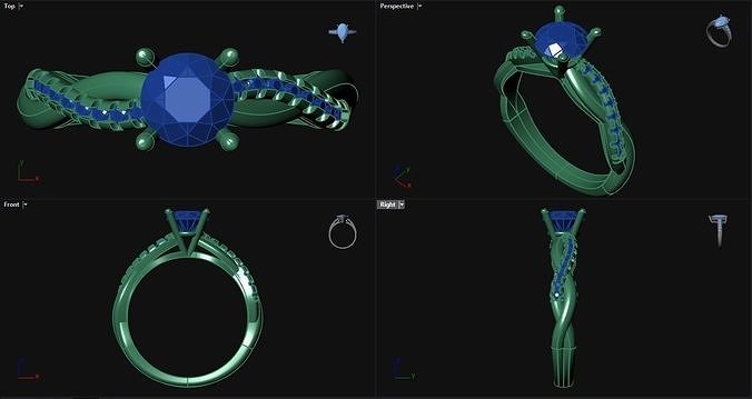 4 Prong Infinity Engament Ring 3D model 3D printable | CGTrader