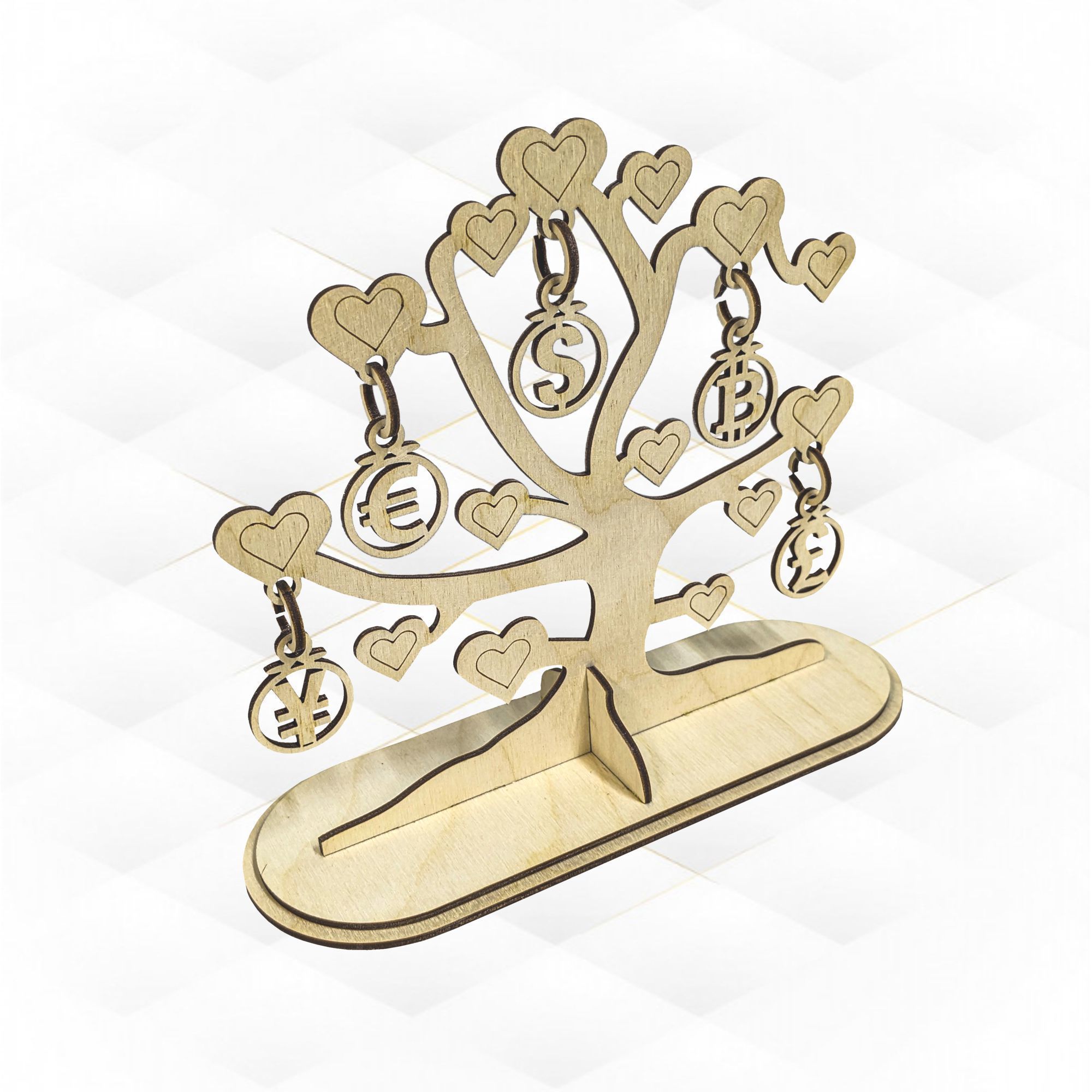 Money tree table decor ready design for laser cutting 3D model 3D ...