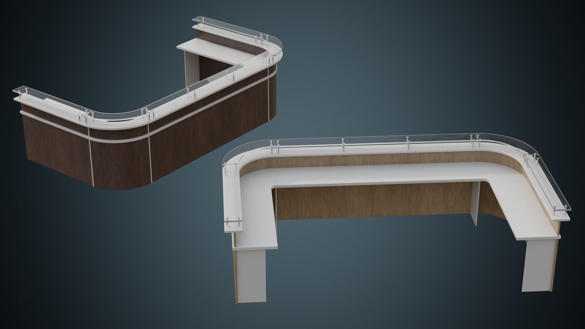 3D model Reception Desk 2A VR / AR / low-poly | CGTrader