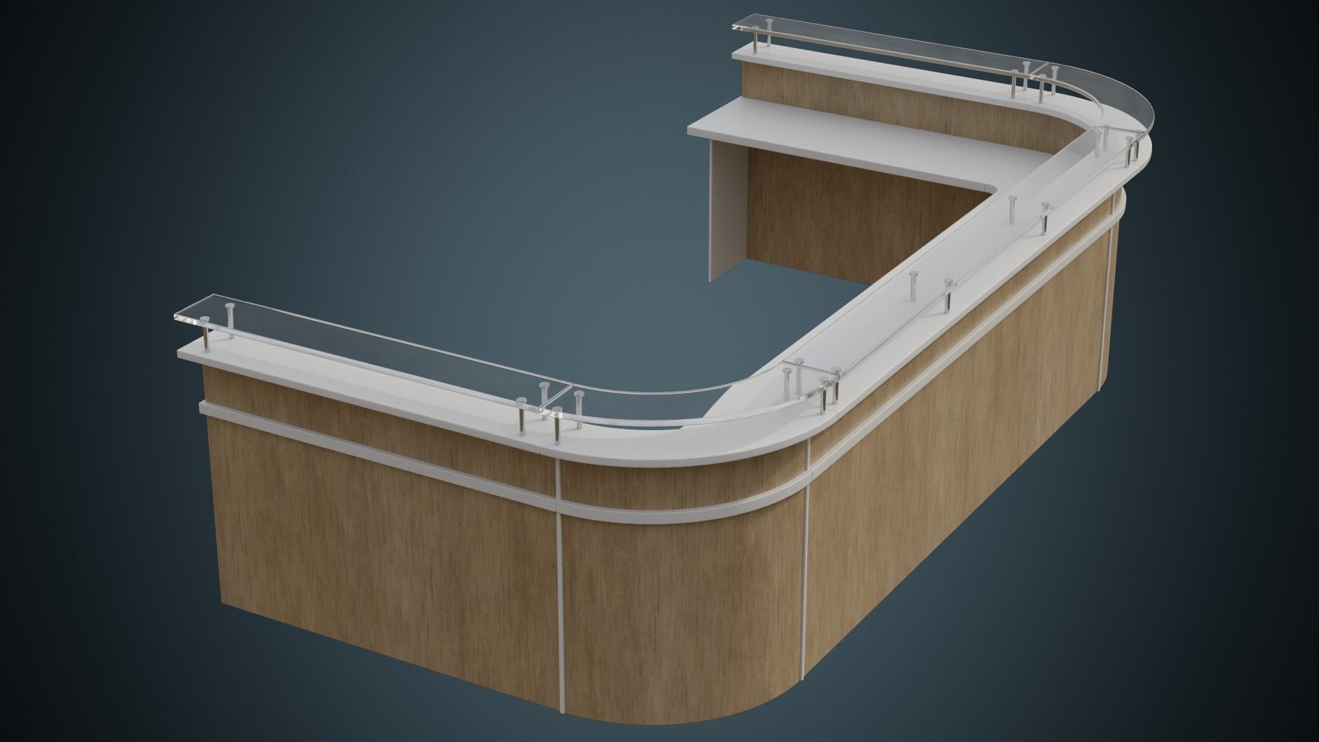 3D model Reception Desk 2A VR / AR / low-poly | CGTrader
