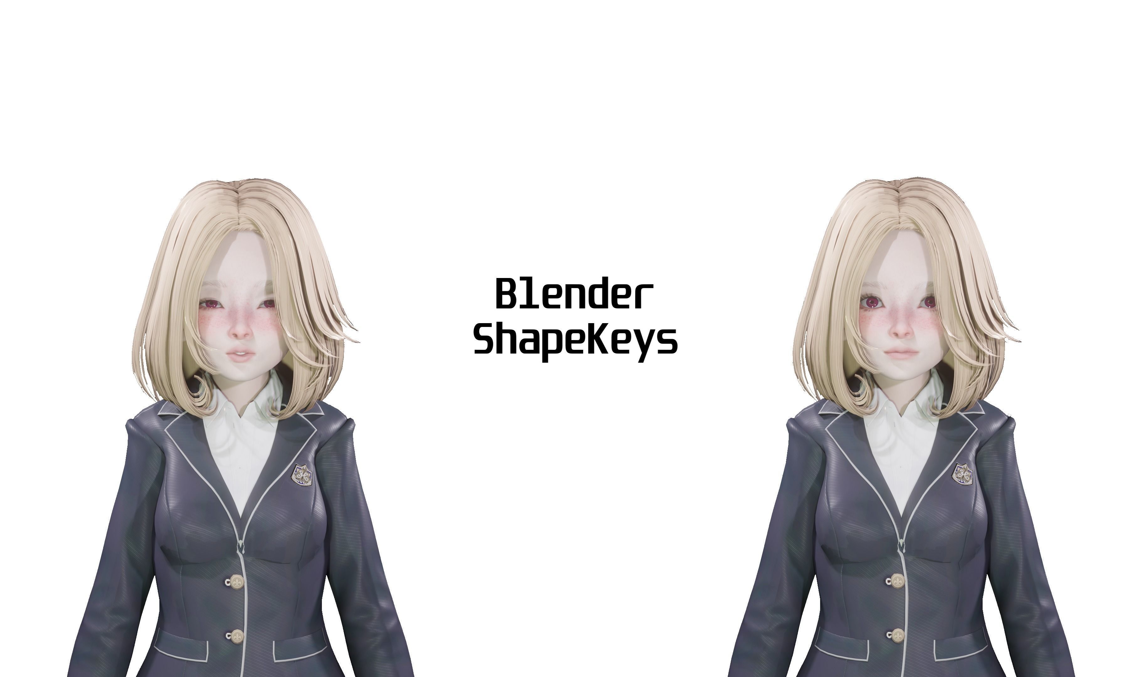 3D model School Girl - Realistic Female Character - Blender Eevee VR ...