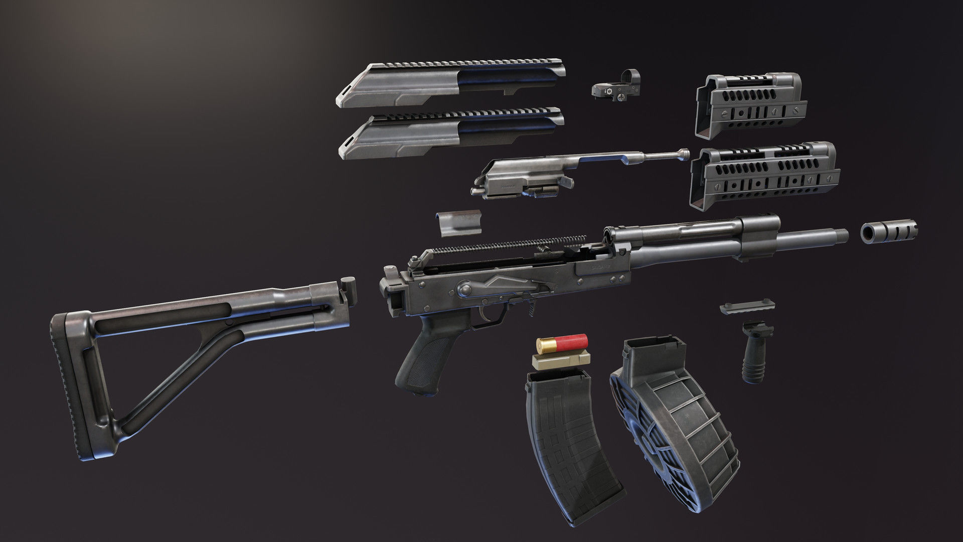 3D model Saiga 12 Custom VR / AR / low-poly | CGTrader