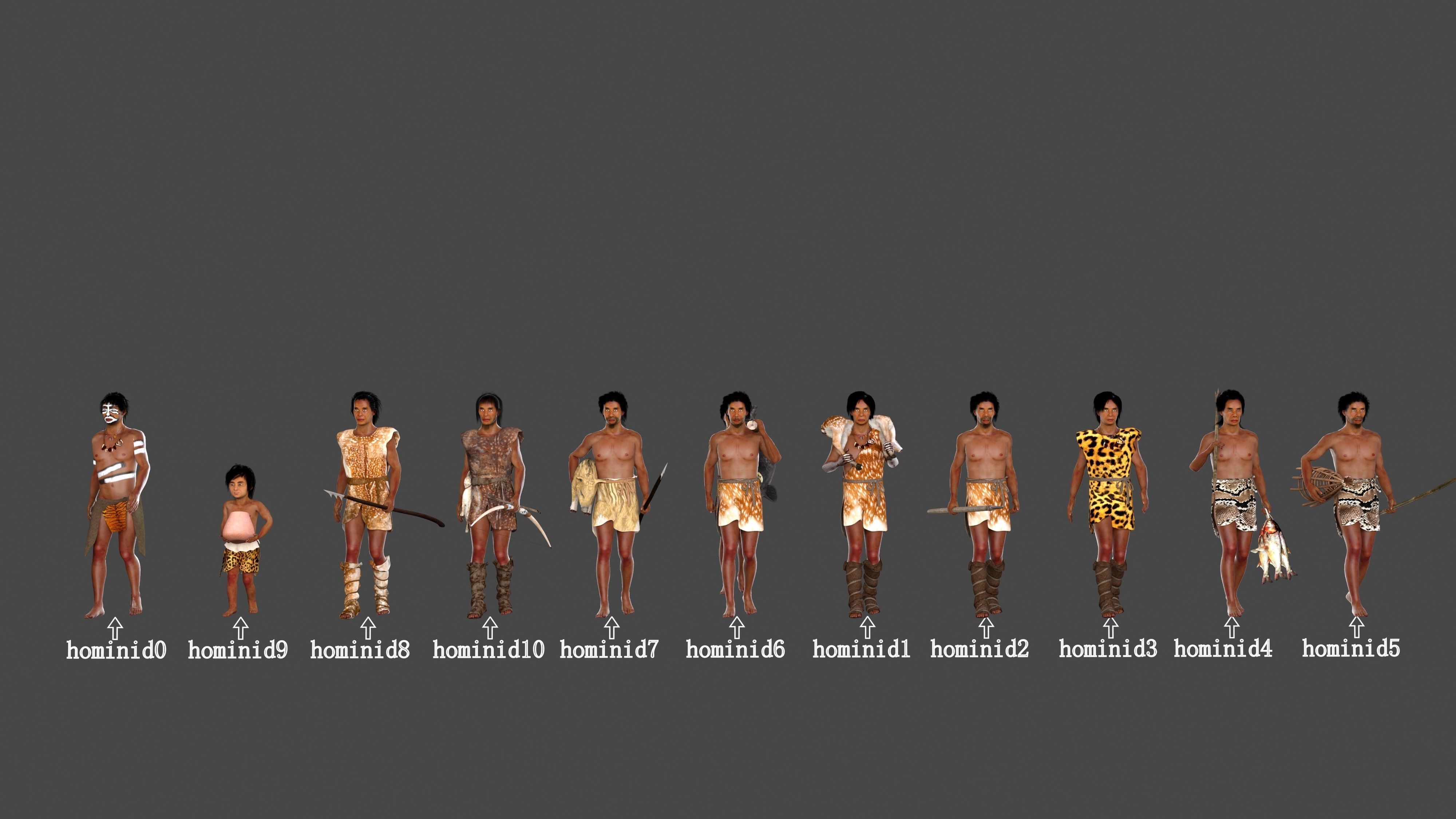 3D model hominid VR / AR / low-poly rigged animated | CGTrader