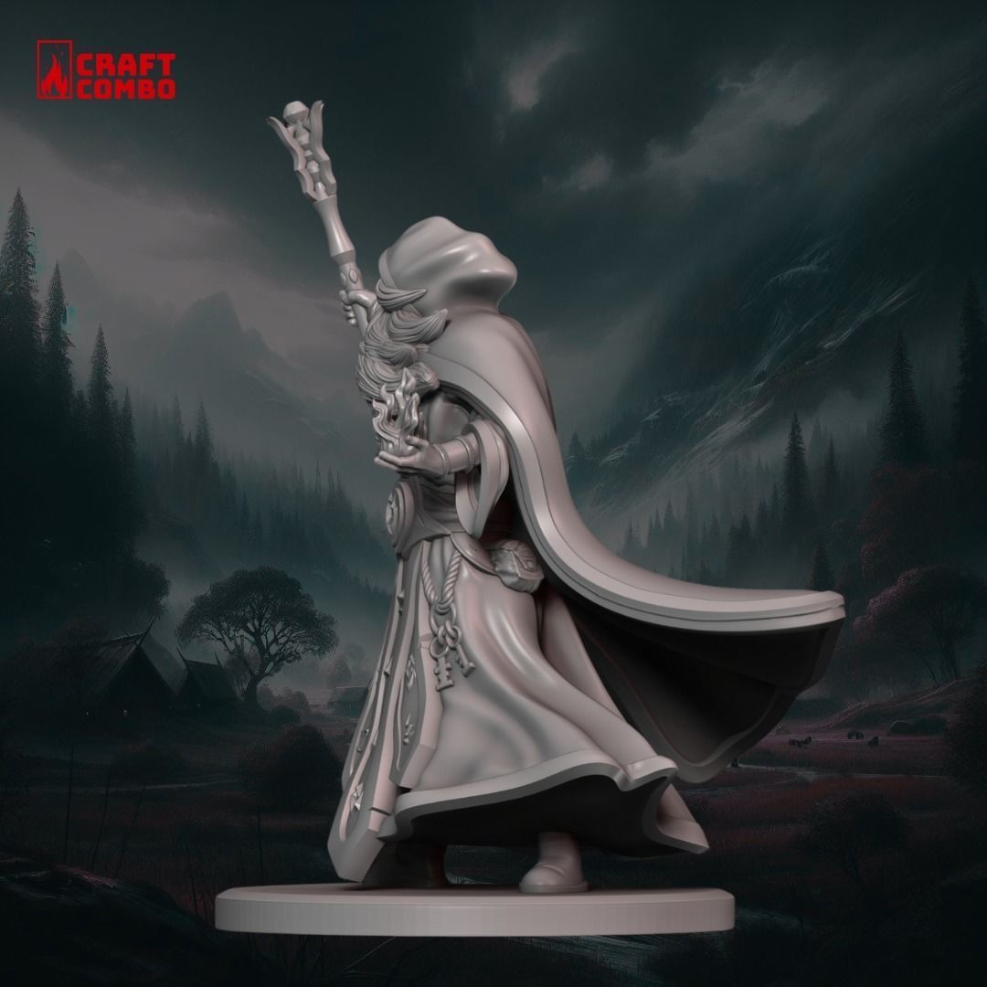 Human Mage - RPG miniature - Aurelius Keymind 3D model 3D printable ...