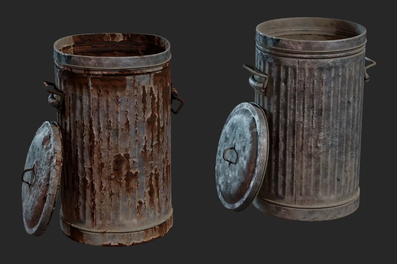 3D model Metal trash can VR / AR / low-poly | CGTrader