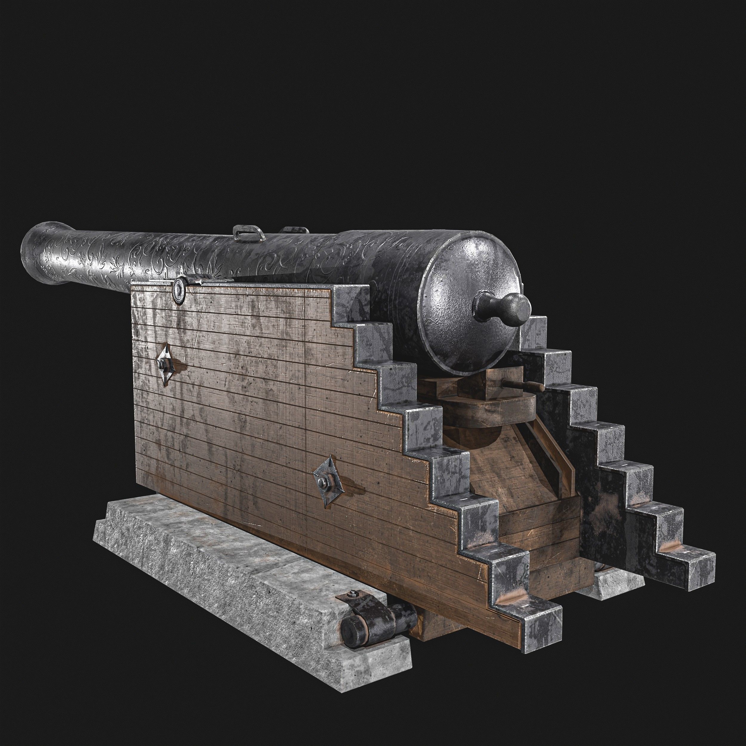 3D model Fortress Cannon VR / AR / low-poly | CGTrader