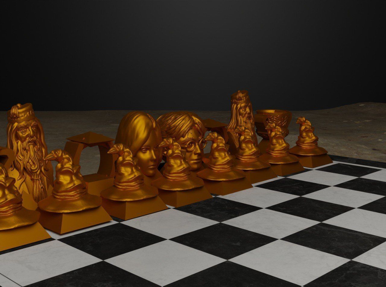 Harry Potter Chess Set - 6 Chess Game Pieces free 3D model 3D printable ...