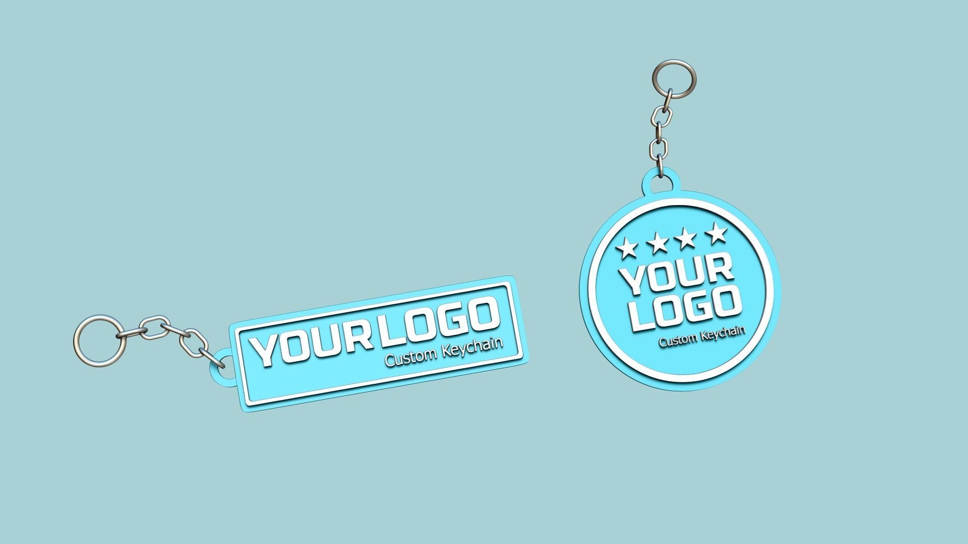 Customizable Logo KeyChain STL - Read Description free 3D model 3D ...