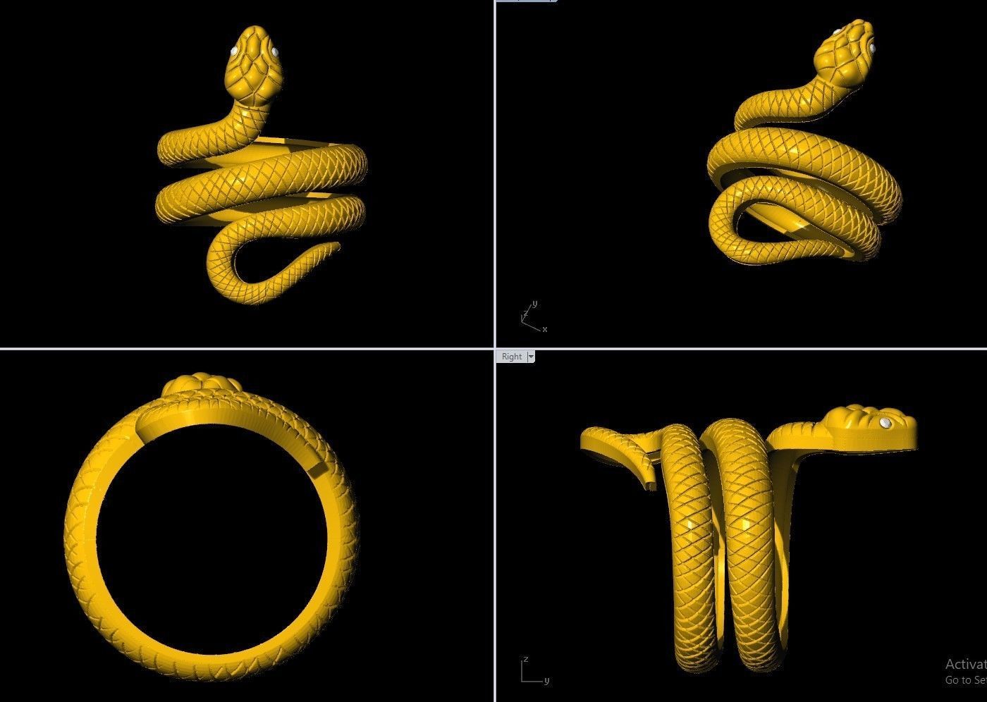 Slithering Elegance Exquisite 3D Snake Ring Design 3D model 3D ...