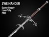 3D model Zweihander Weapon Melee Sword Low-Poly Game-Ready PBR VR / AR ...