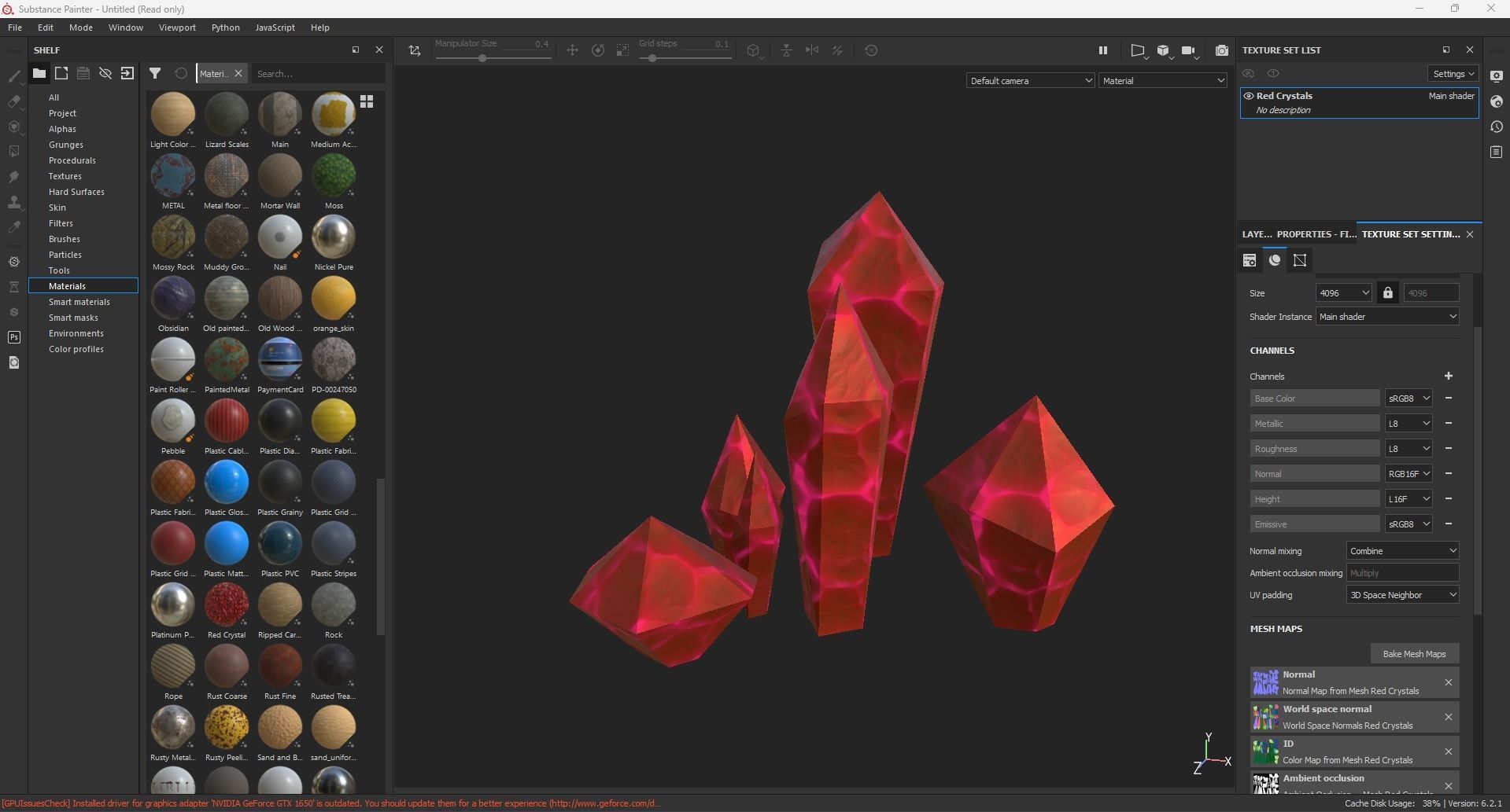 3D model Red Crystals VR / AR / low-poly | CGTrader