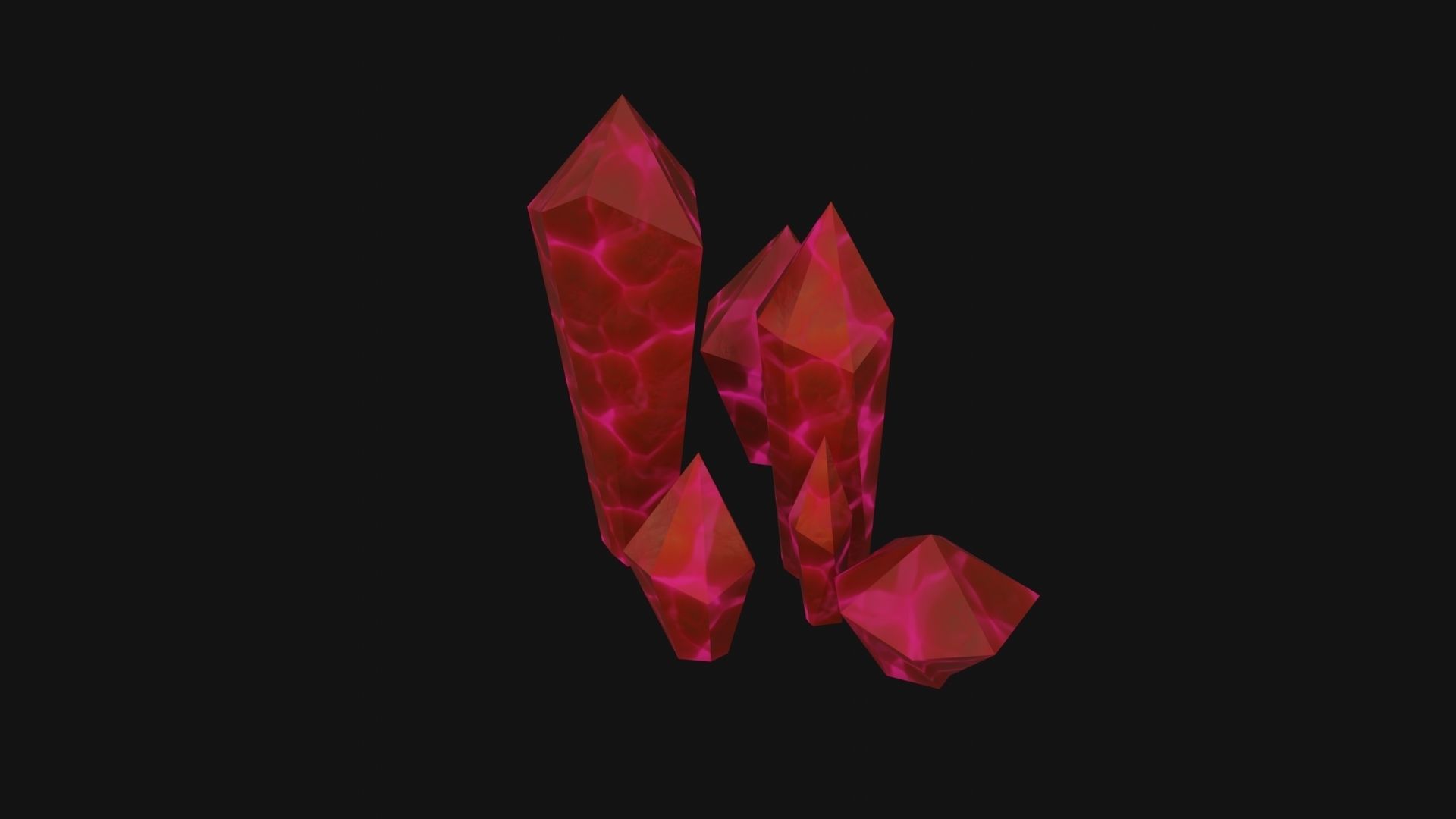 3D model Red Crystals VR / AR / low-poly | CGTrader