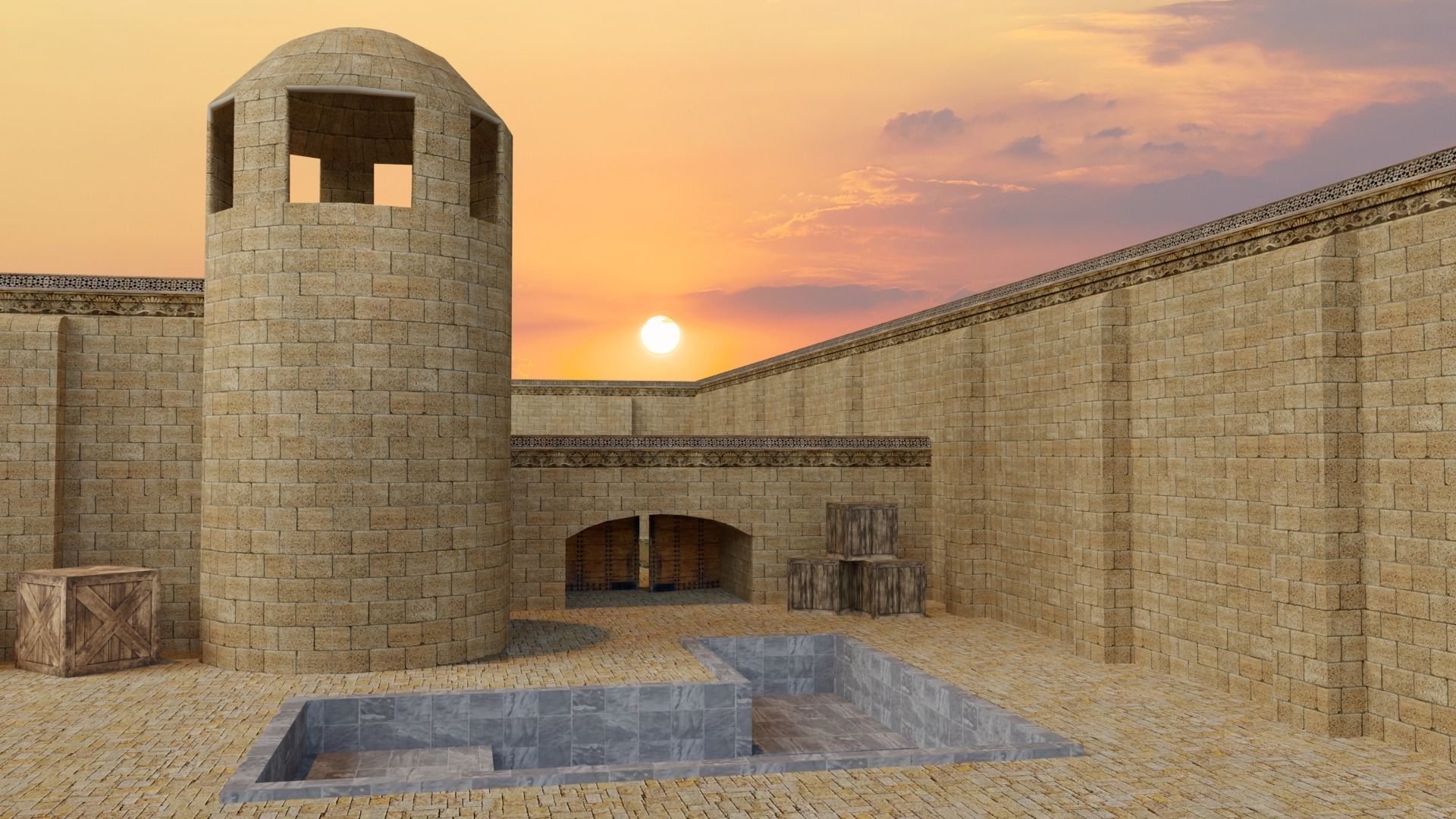 3D model Counter Attack Castle VR / AR / low-poly | CGTrader