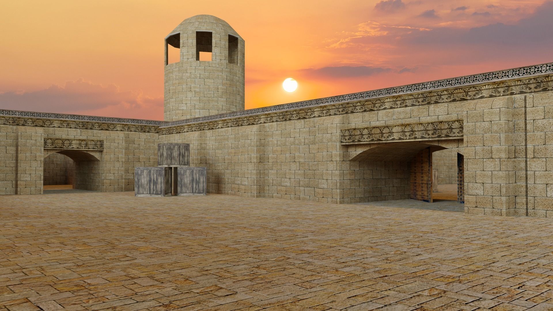 3D model Counter Attack Castle VR / AR / low-poly | CGTrader