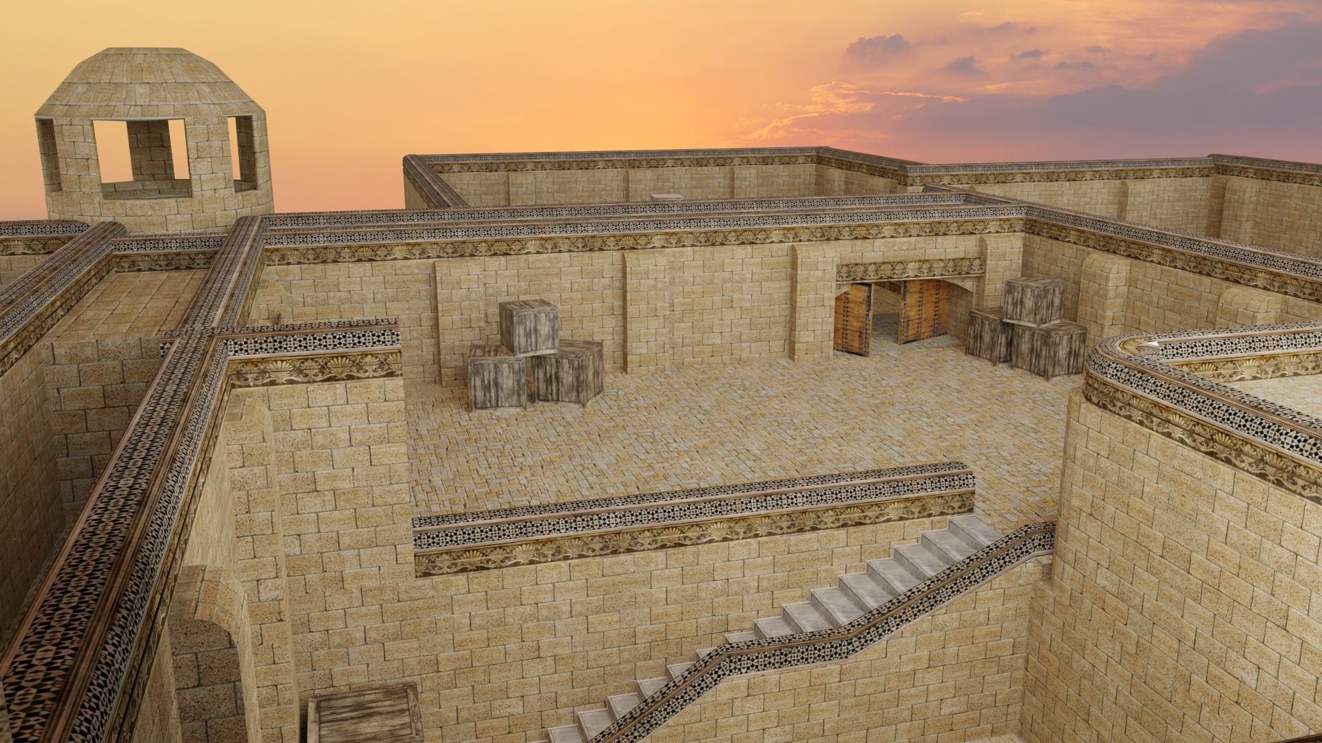 3D model Counter Attack Castle VR / AR / low-poly | CGTrader