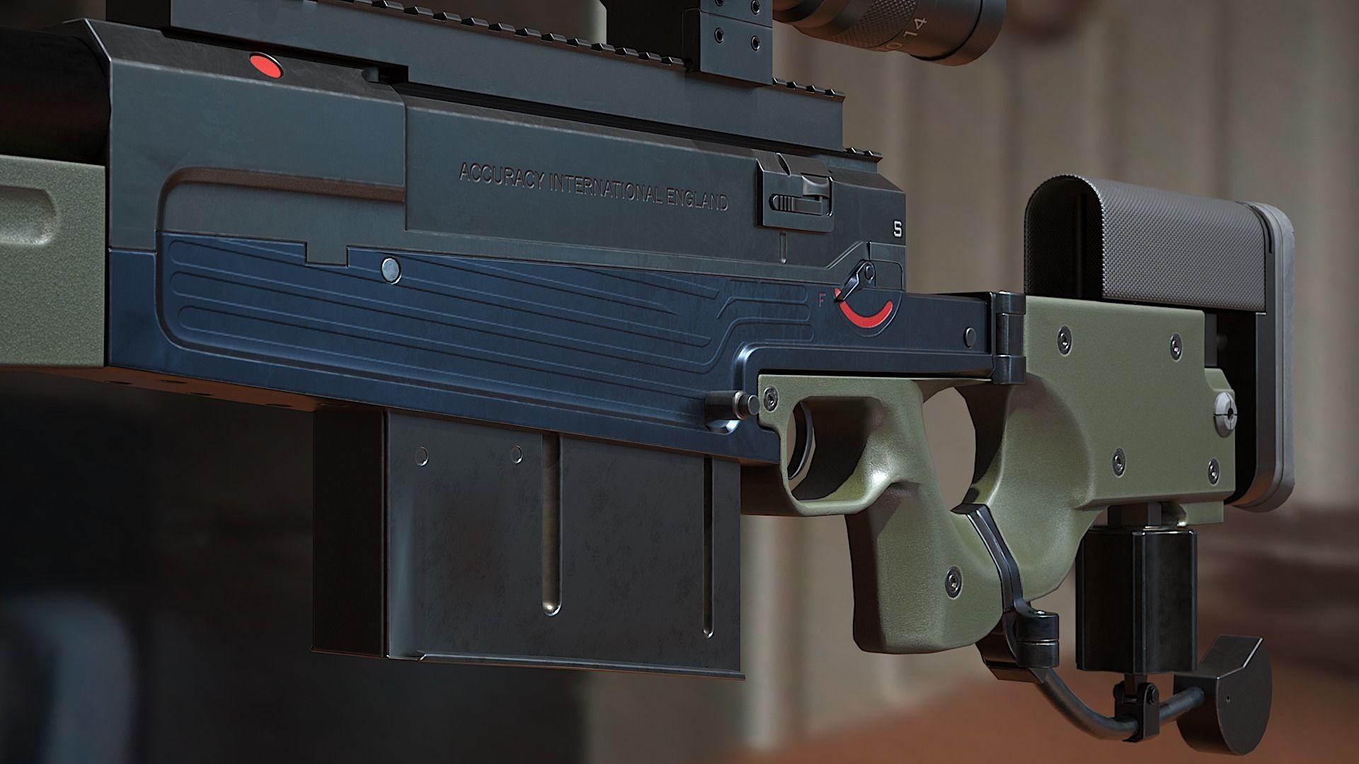 3D model Accuracy International AW50-50 BMG Rifle - Low poly model VR ...