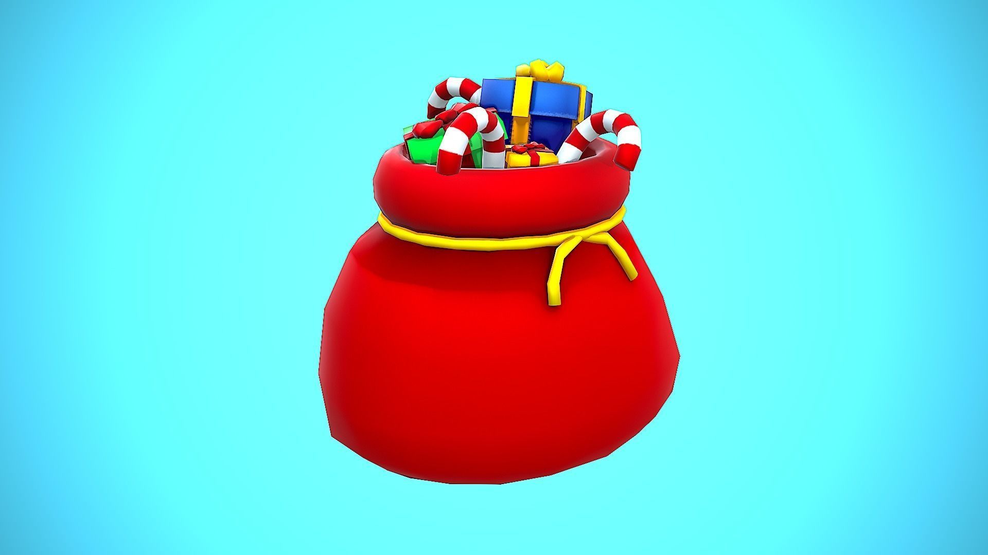 3D model SANTAS BAG CHRISTMAS CARTOON STYLIZED VR / AR / low-poly ...