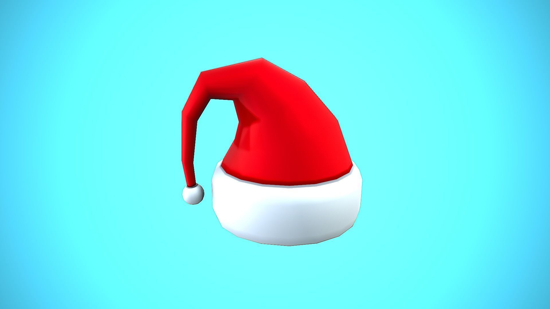 3D model SANTAS HAT CHRISTMAS CARTOON STYLIZED VR / AR / low-poly ...
