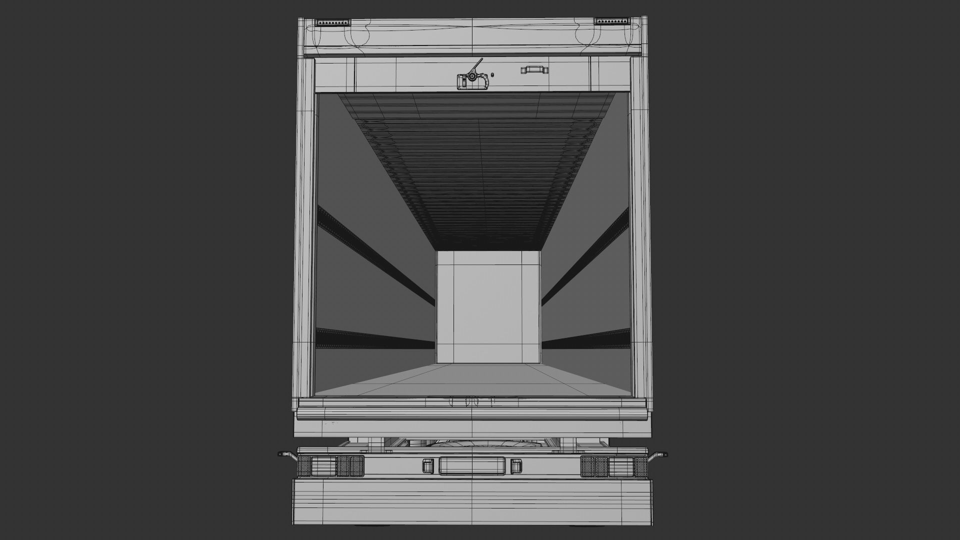 Truck rig with dry freight box trailer for Cinema 4D 3D model rigged ...