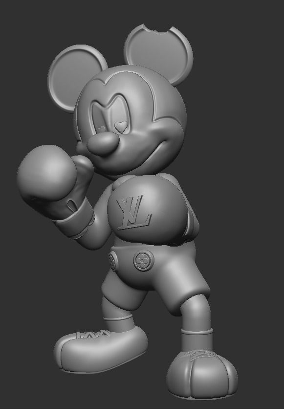BOXING MICKEY MOUSE Louis Vuitton version 3D model 3D printable | CGTrader