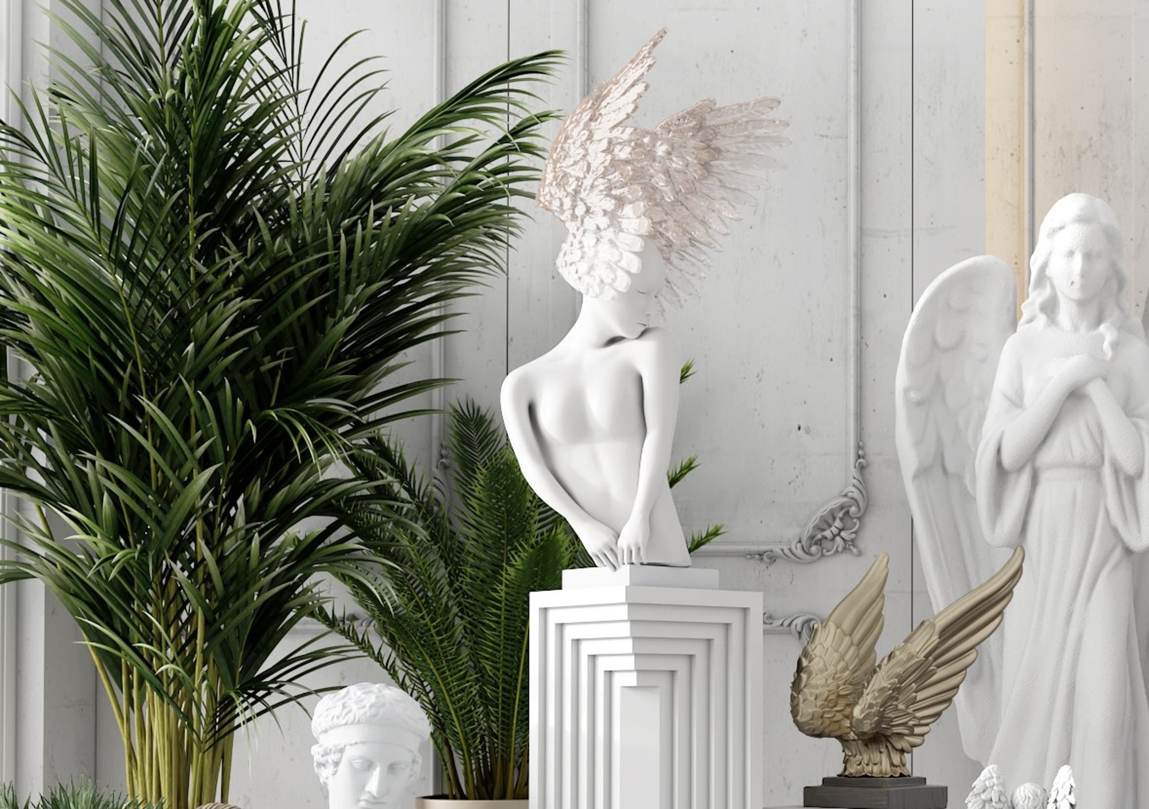 Modern angel sculpture gypsum 3D model | CGTrader